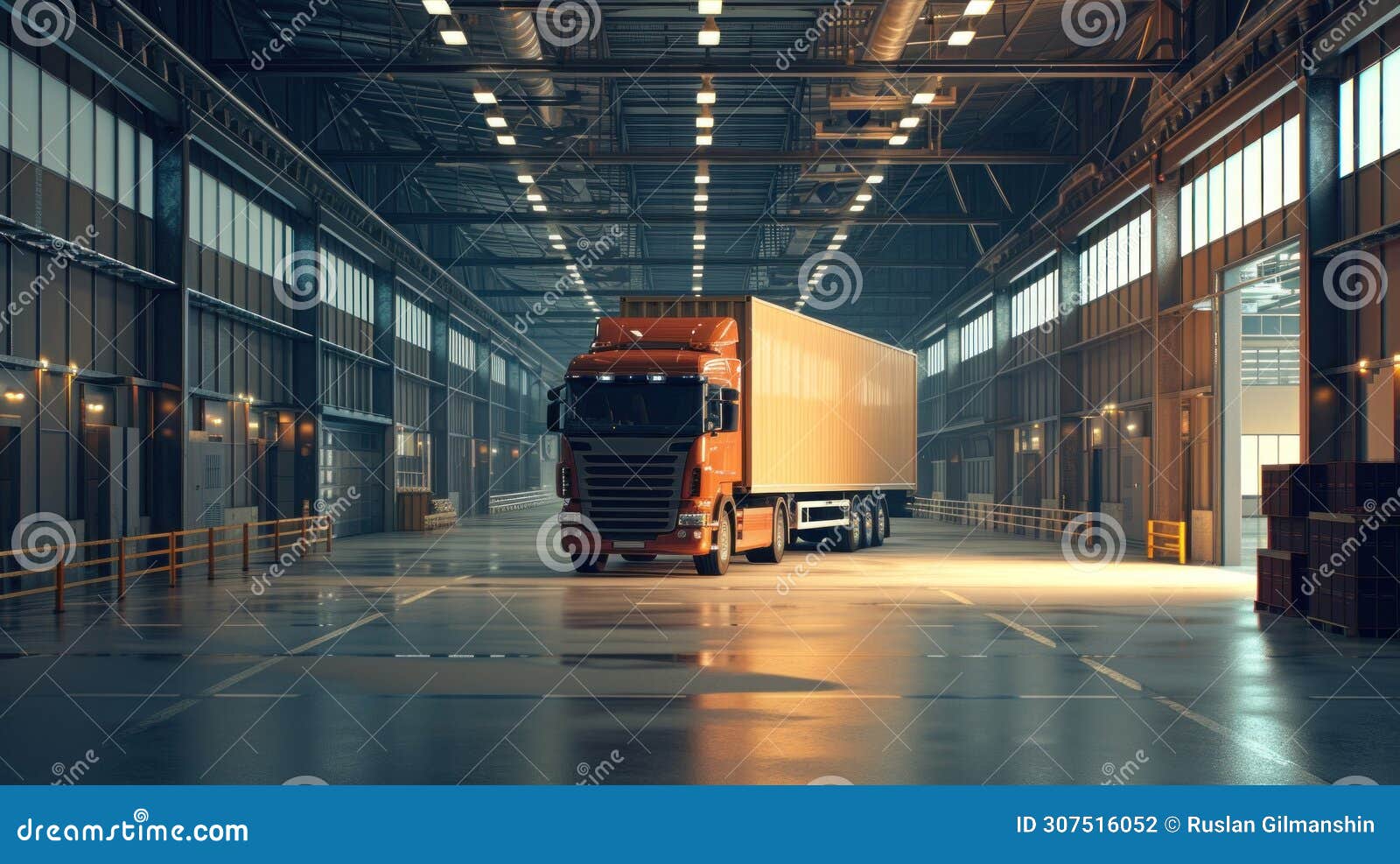 Cargo Shipment Loading for Truck at Warehouse. Warehousing Logistics ...