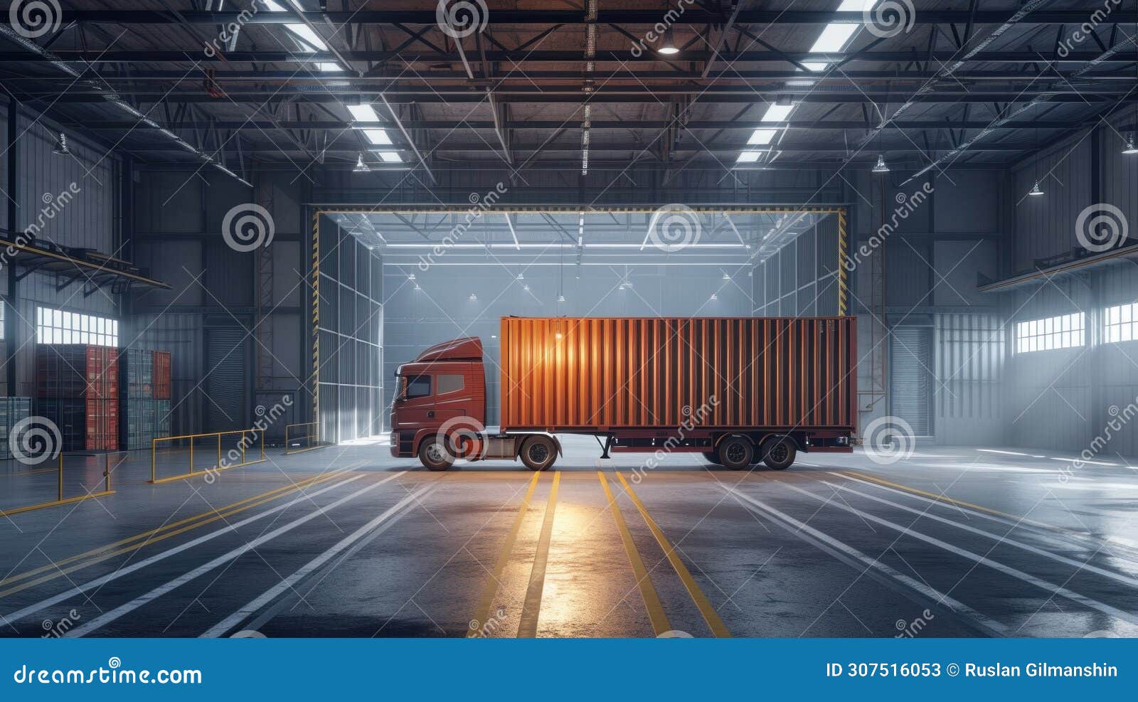 Cargo Shipment Loading for Truck at Warehouse. Warehousing Logistics ...