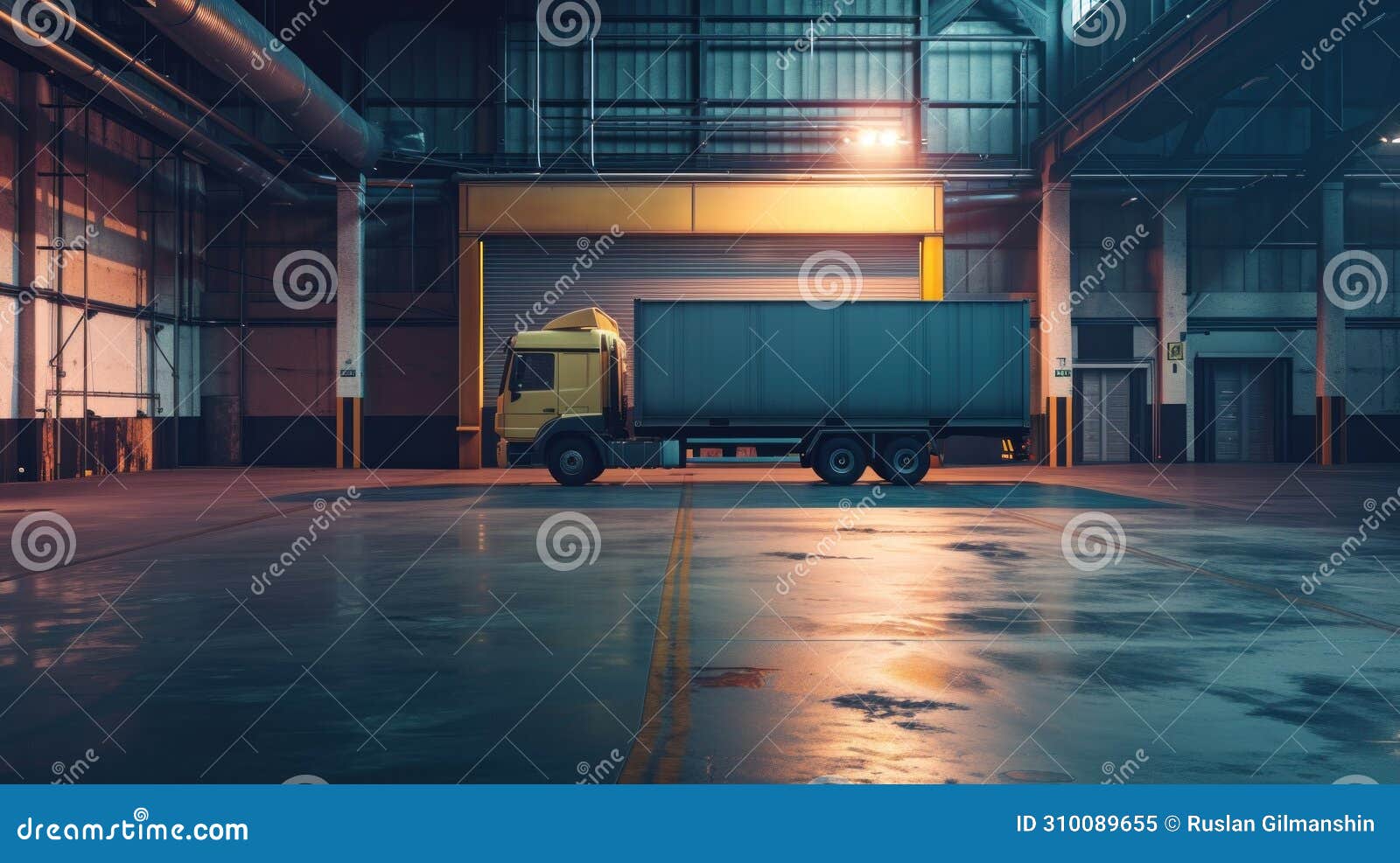 Cargo Shipment Loading for Truck at Warehouse. Warehousing Logistics ...