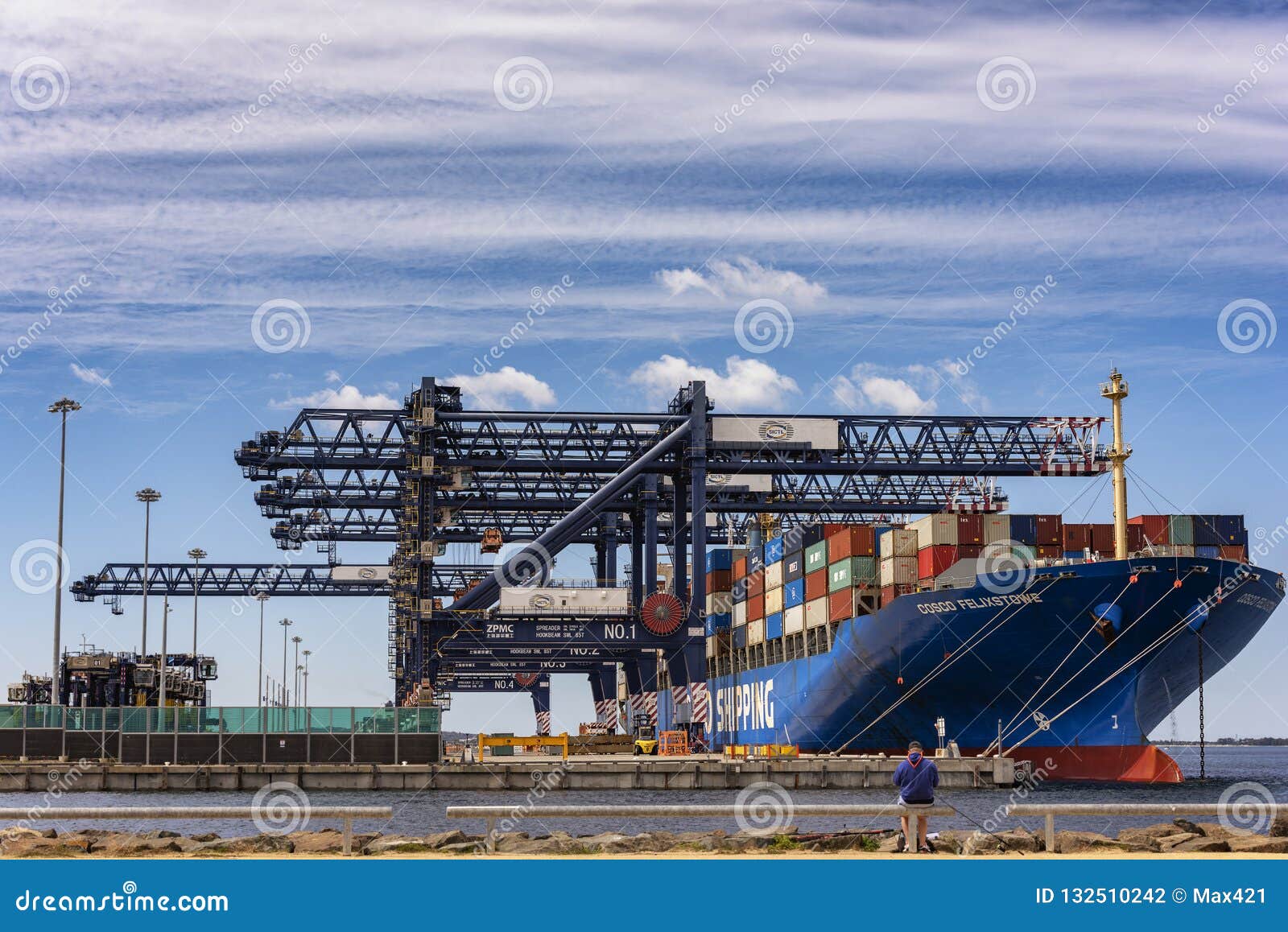 Cargo Shipping Berthed At Haynes Dock Port Botany Australia Editorial