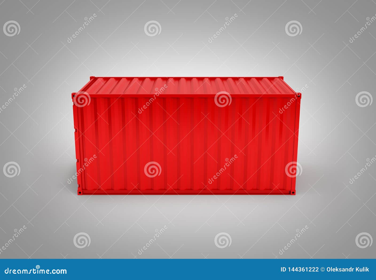 Cargo Shipping Container without Inscription on Grey Gradient ...