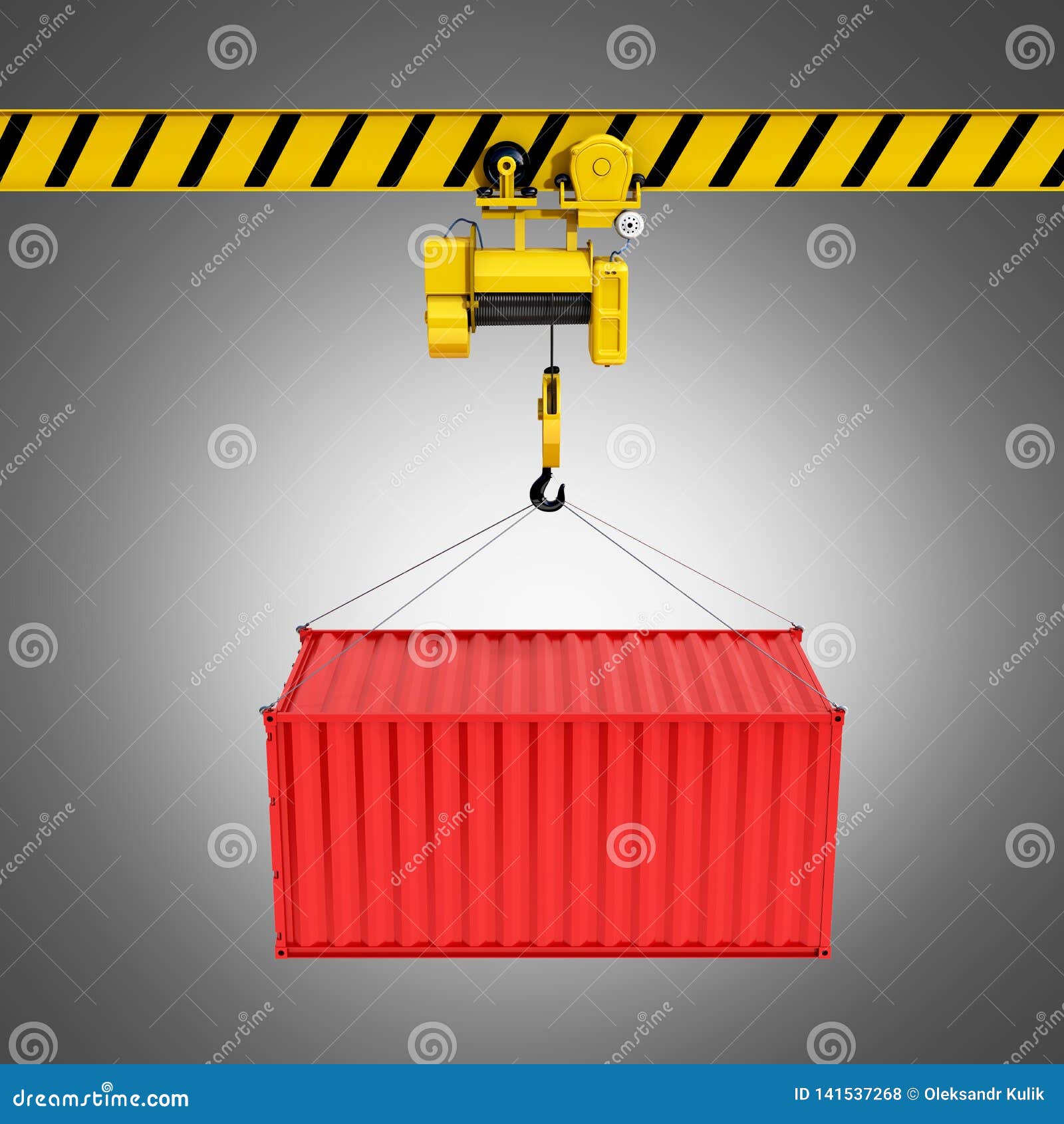 Cargo Shipping Container Loading Concept the Crane Lifts the Container ...