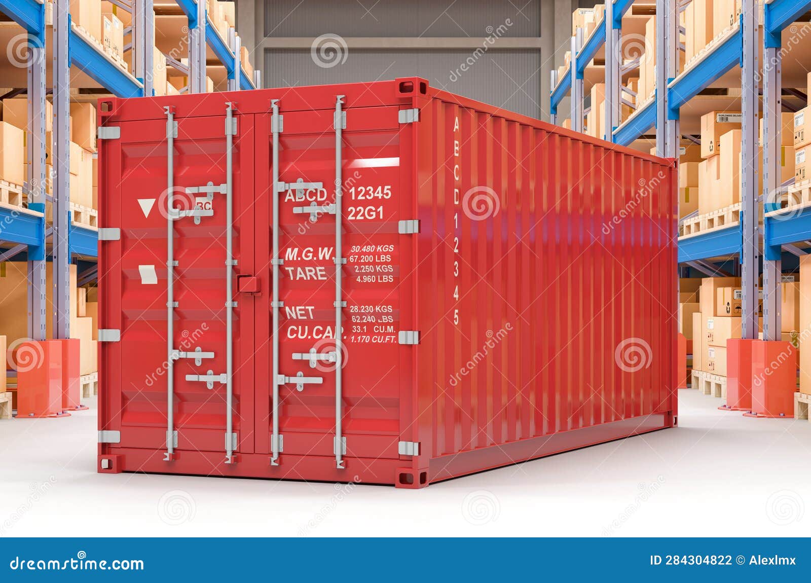 Cargo Shipping and Delivery Concept. Cargo Containers with Parcels, 3D ...