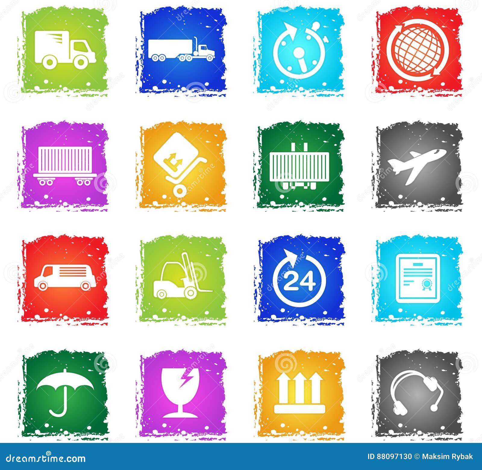 Cargo shipping symbols stock illustration. Illustration of cargo - 88097130