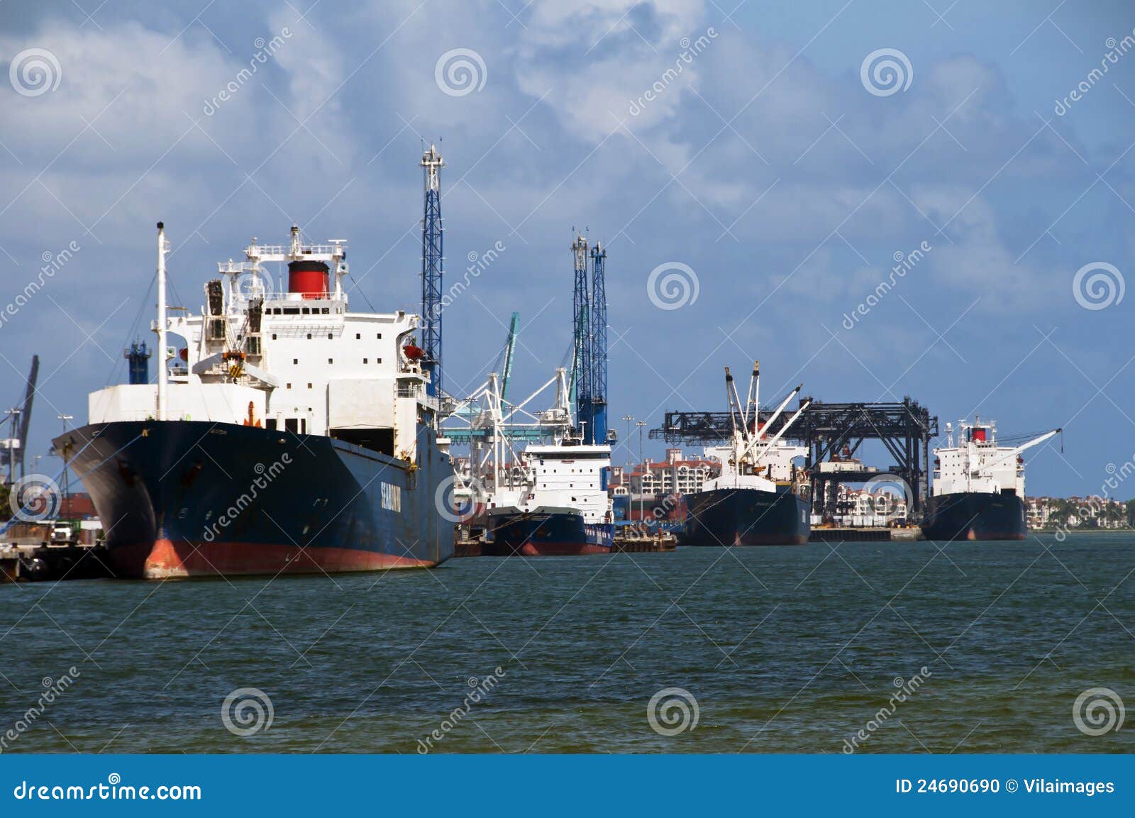 Cargo Ships stock photo. Image of heavy, dock, cargo - 24690690