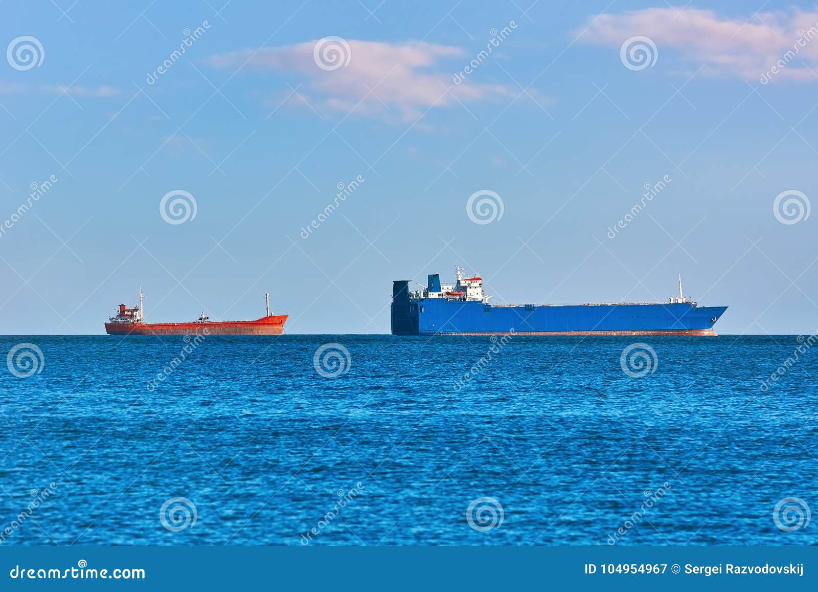 Cargo Ships at Anchorage stock image. Image of freight - 104954967