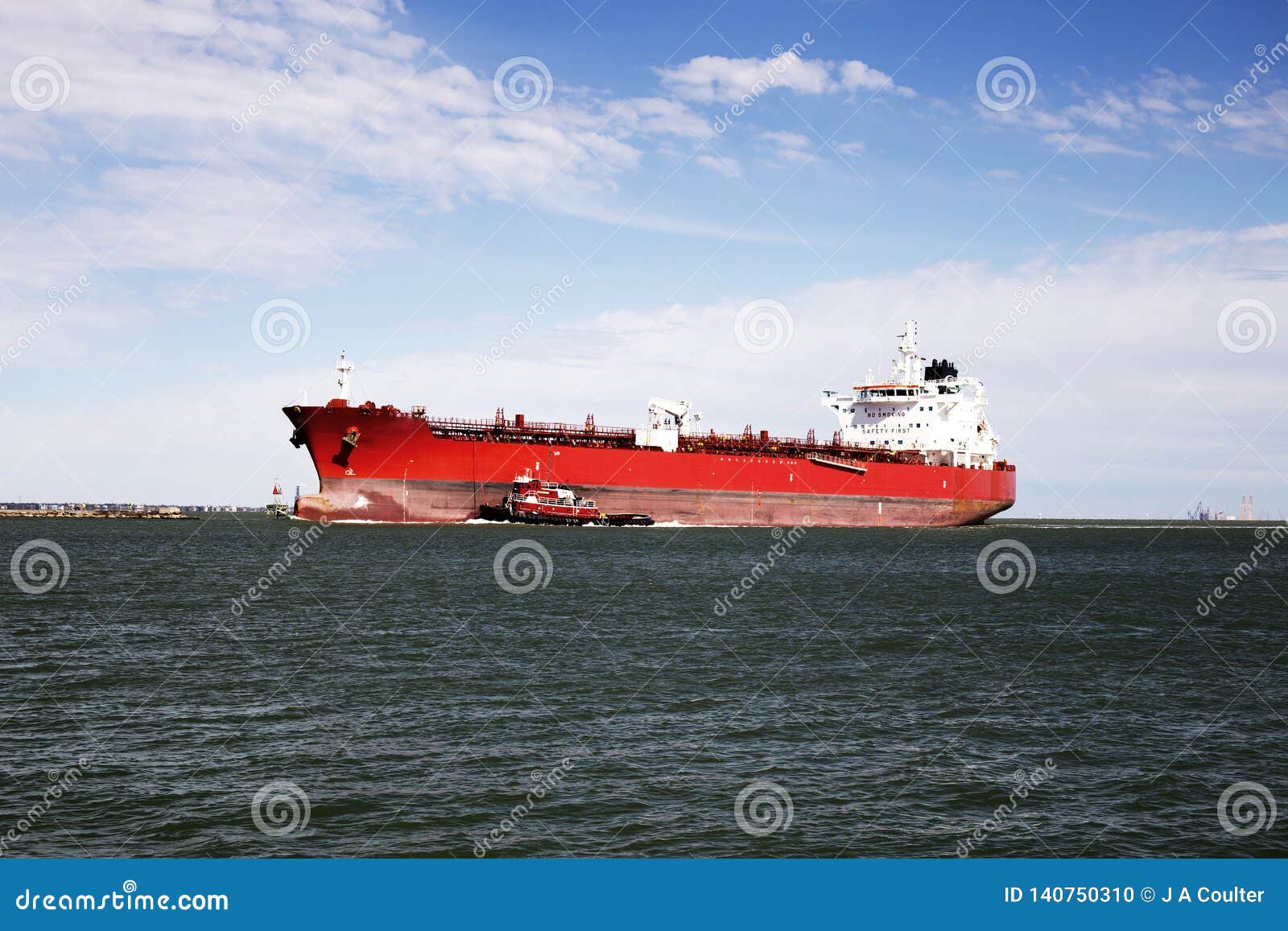 Cargo Ships Coming into the Port of Corpus Christi Stock Photo - Image ...