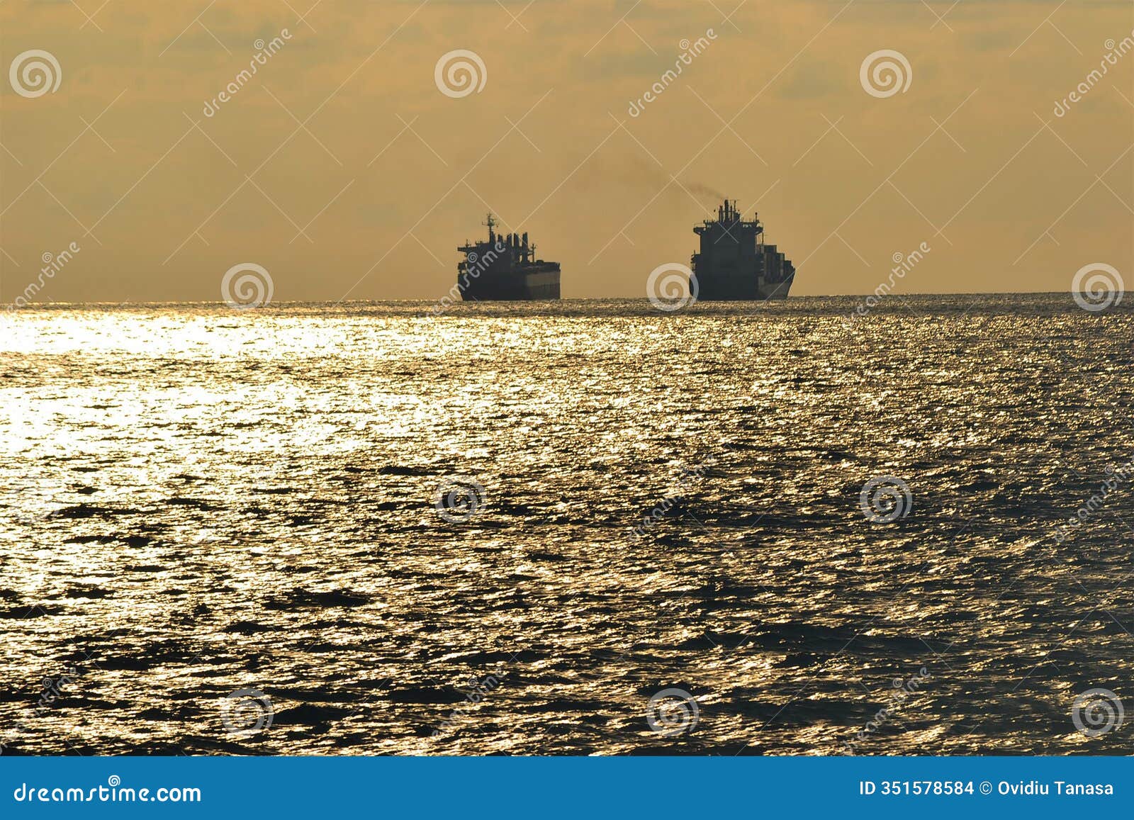 Cargo Ships at Sea for International Logistic Transporting Stock Photo ...