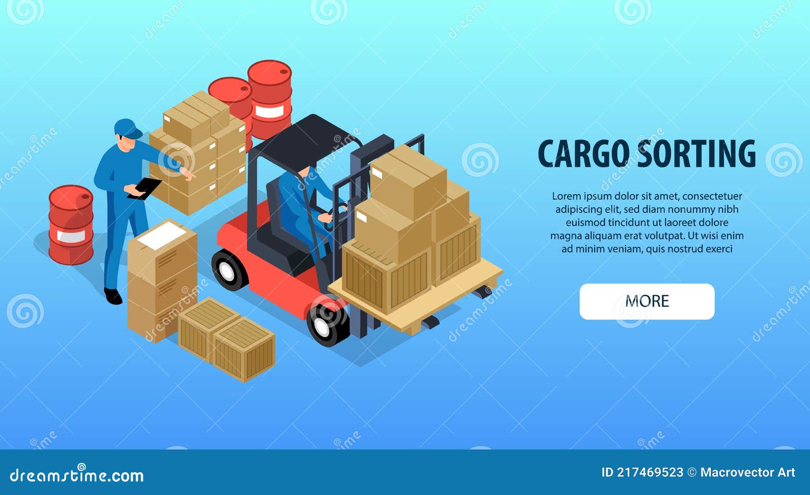 Cargo Sorting Horizontal Banner Stock Vector - Illustration of ...