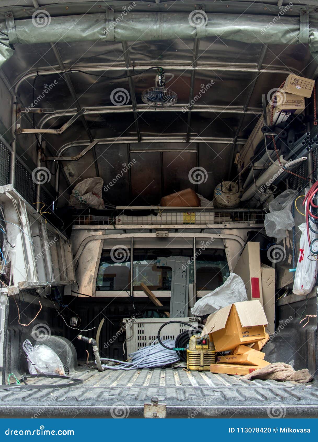 The Cargo Space of Lorry with Tools. Stock Photo - Image of service ...