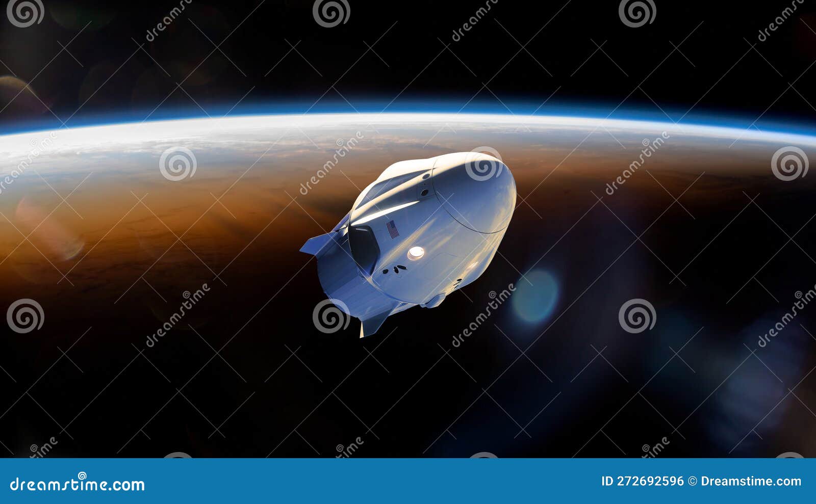 Cargo Spacecraft in Low-Earth Orbit. Elements of this Image Furnished ...