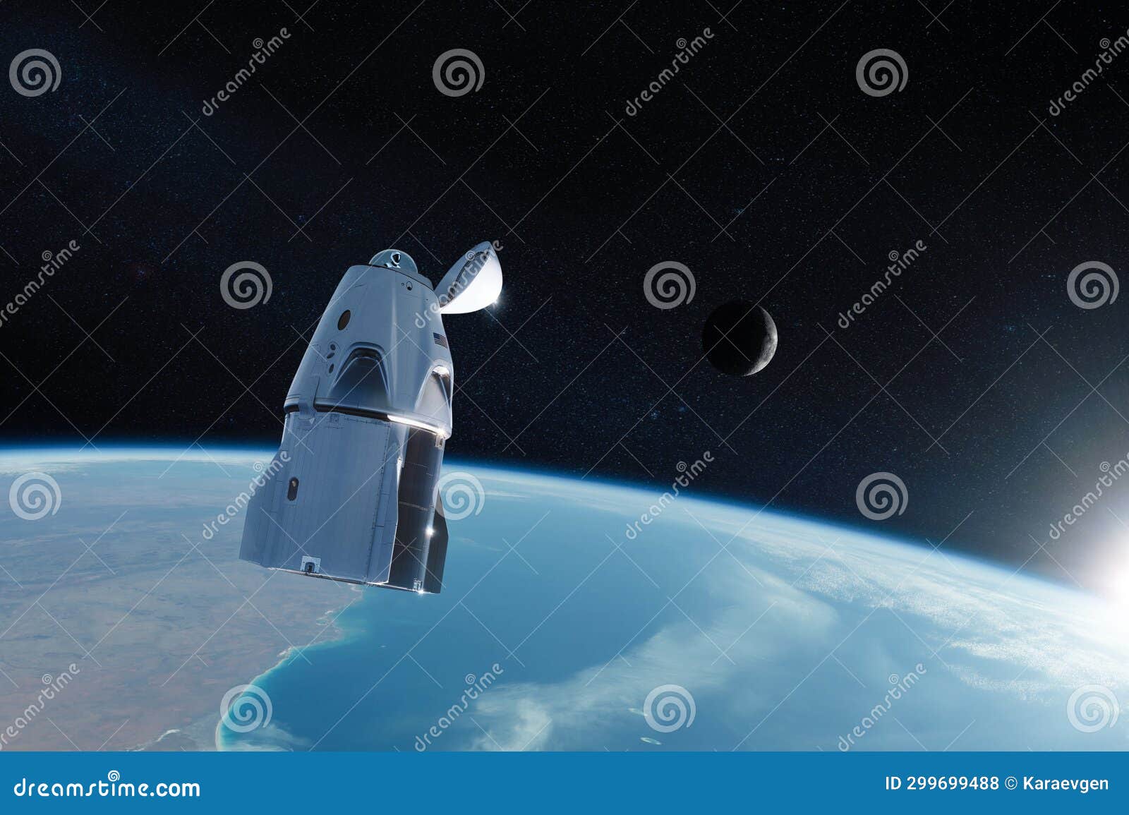 Cargo Spacecraft in Low-Earth Orbit. Elements of this Image Furnished ...