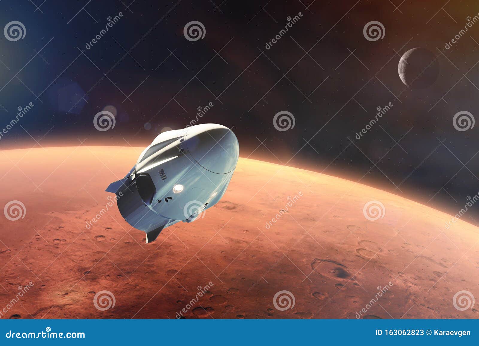 Cargo Spacecraft in Low-Mars Orbit. Elements of this Image Furnished by ...