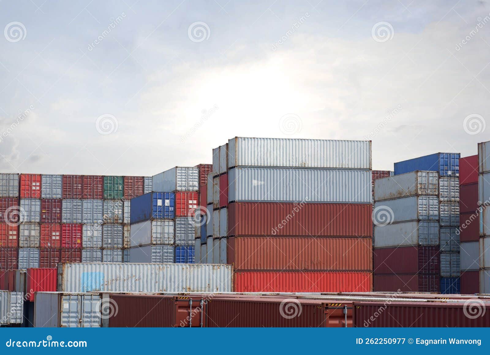 Cargo Stacks in the Depot Industry Perspective Stock Image - Image of ...