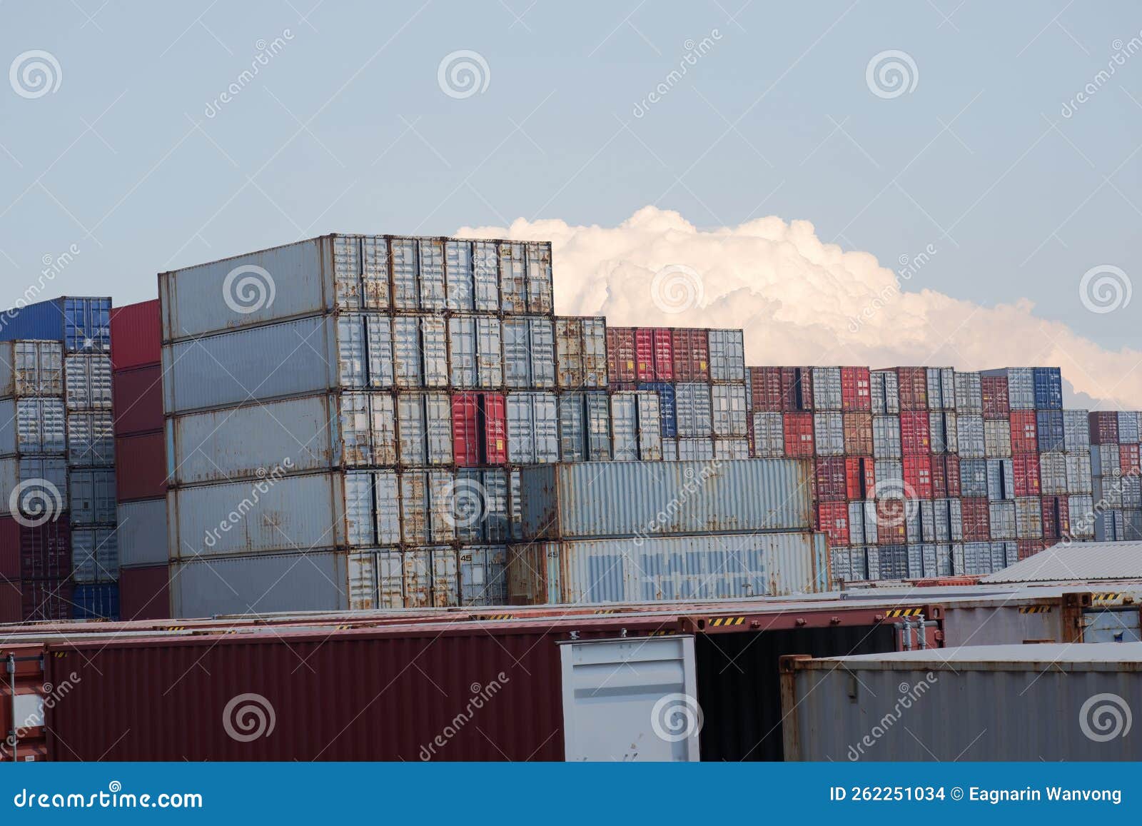 Cargo Stacks in the Depot Industry Perspective Stock Photo - Image of ...