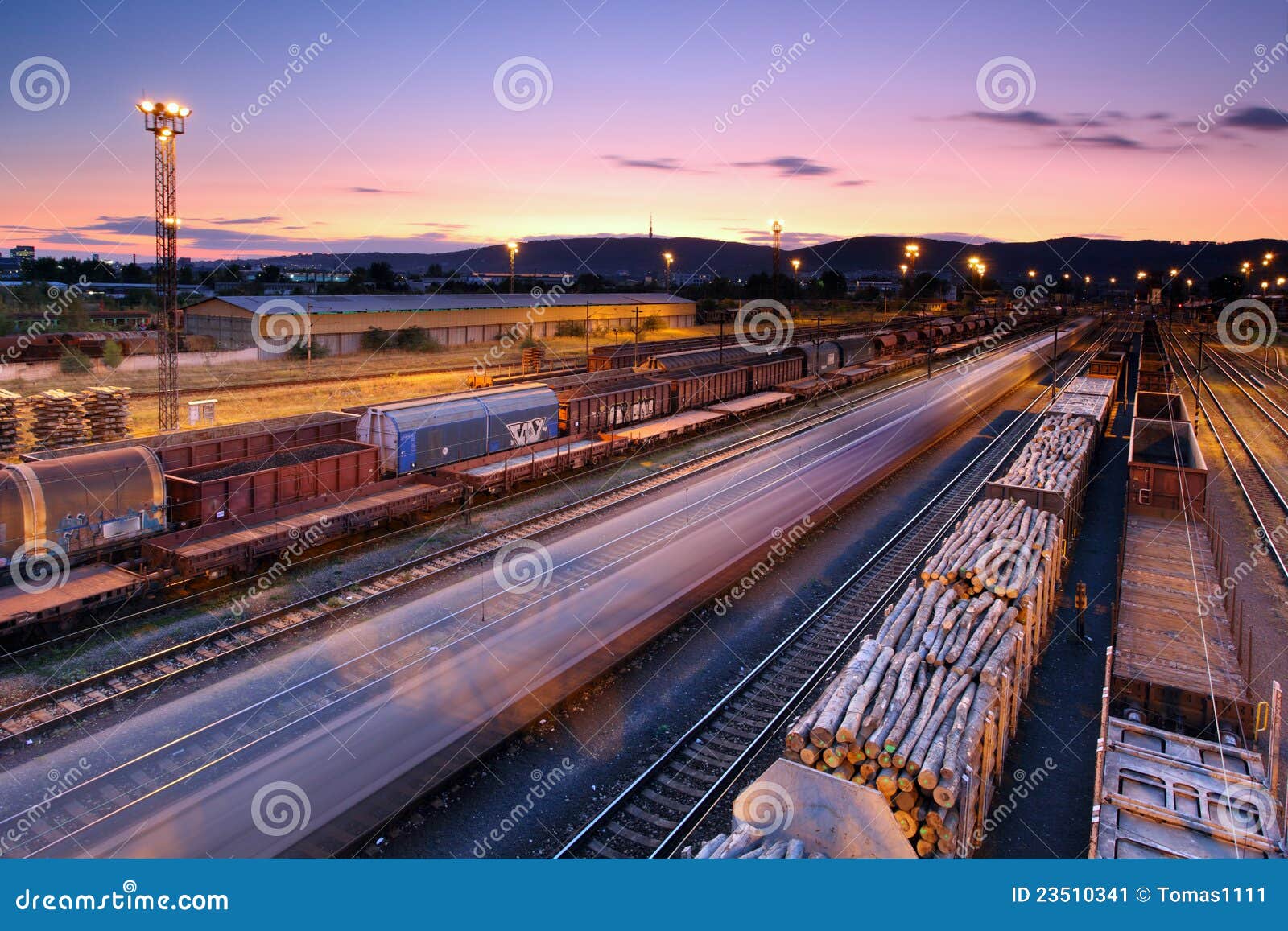 Cargo station stock image. Image of service, night, dark - 23510341