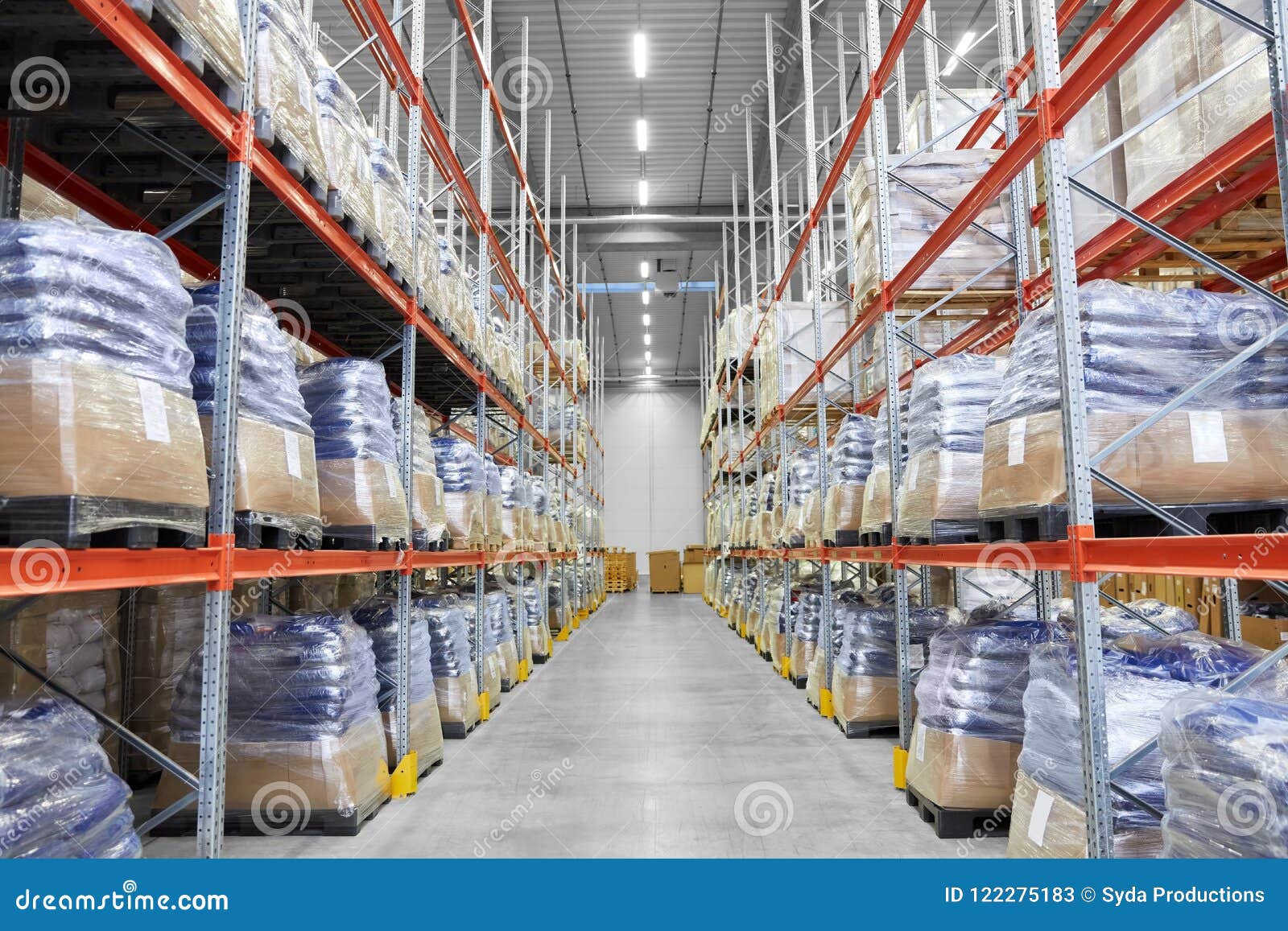 Cargo Storing at Warehouse Shelves Stock Image - Image of manufacturing ...
