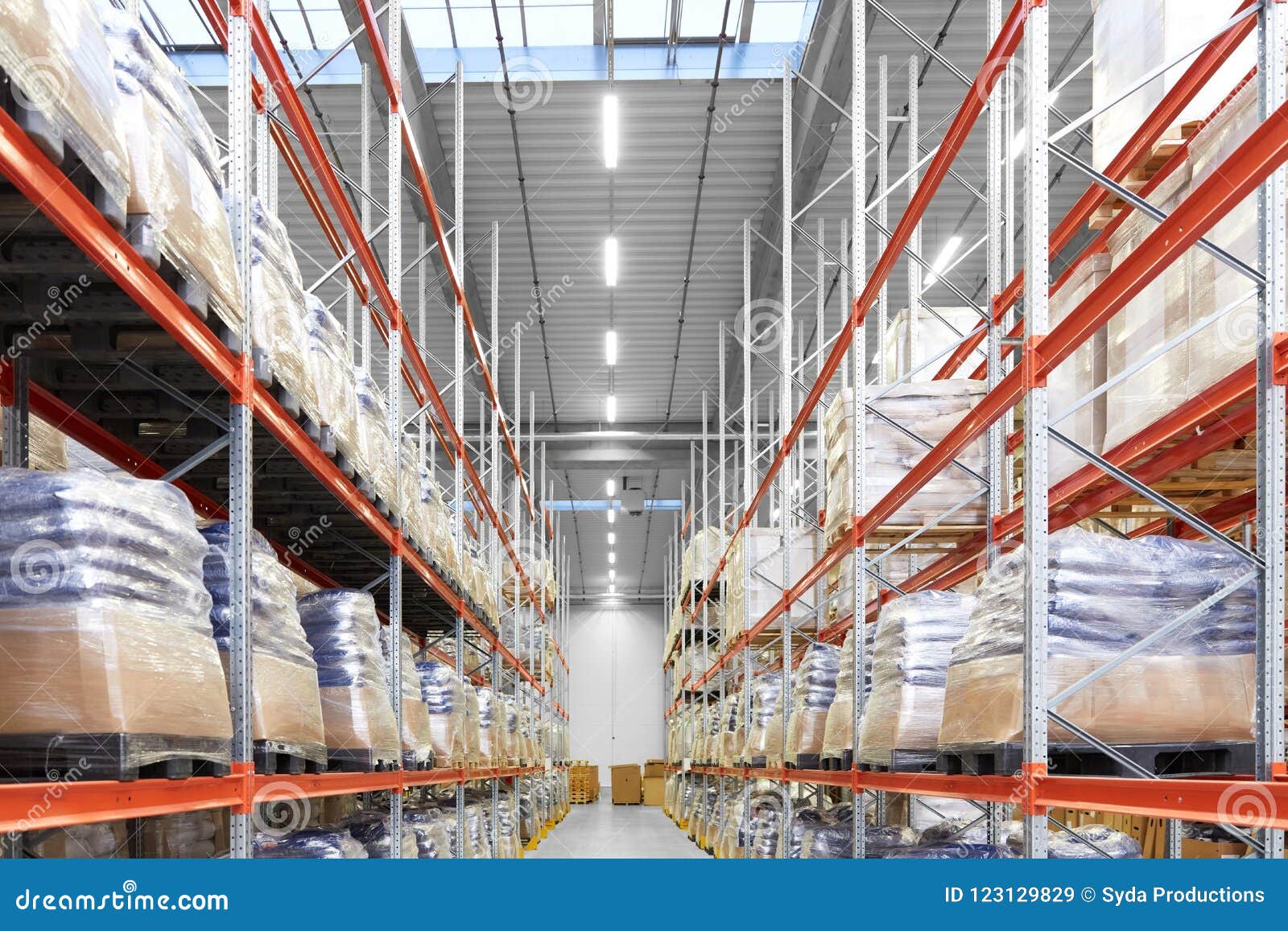 Cargo Storing at Warehouse Shelves Stock Image - Image of store ...