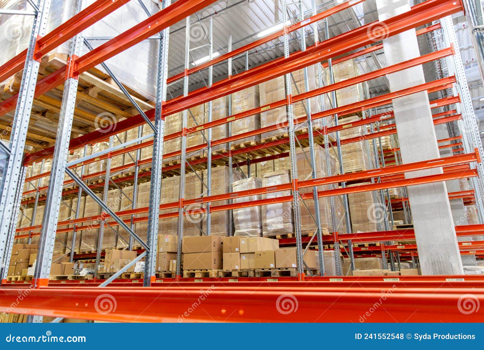 Cargo Storing at Warehouse Shelves Stock Photo - Image of storage ...