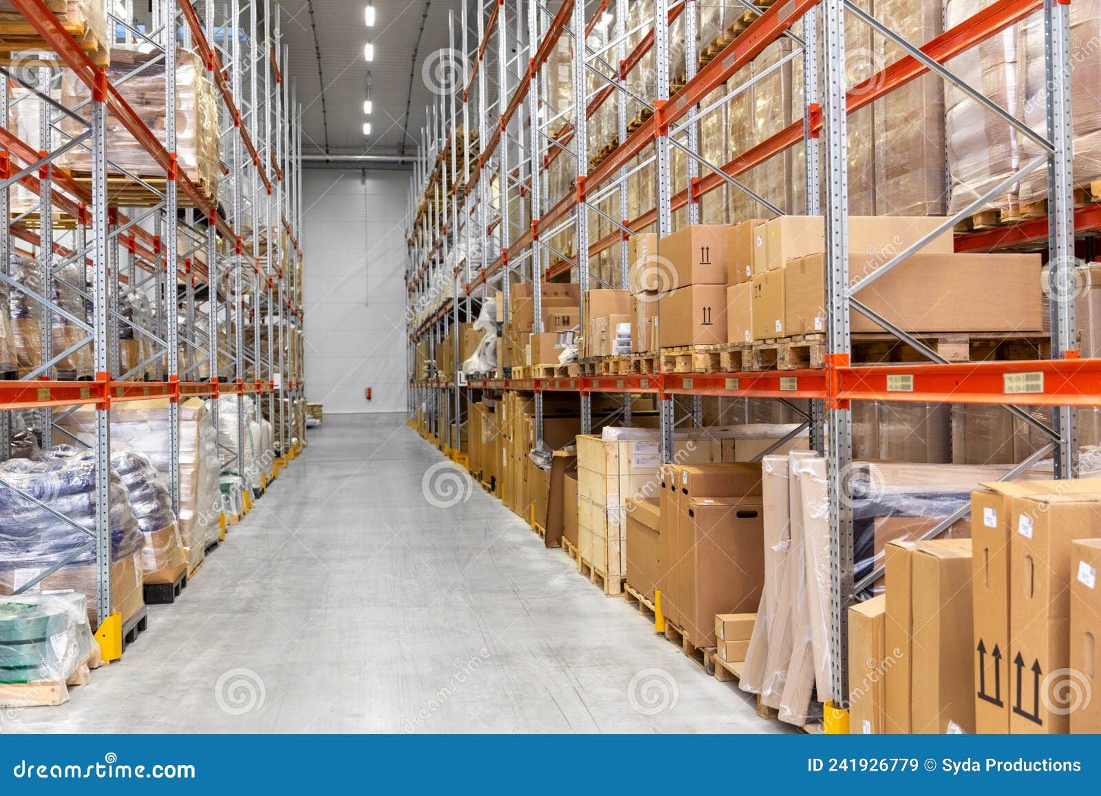Cargo Storing at Warehouse Shelves Stock Image - Image of package ...