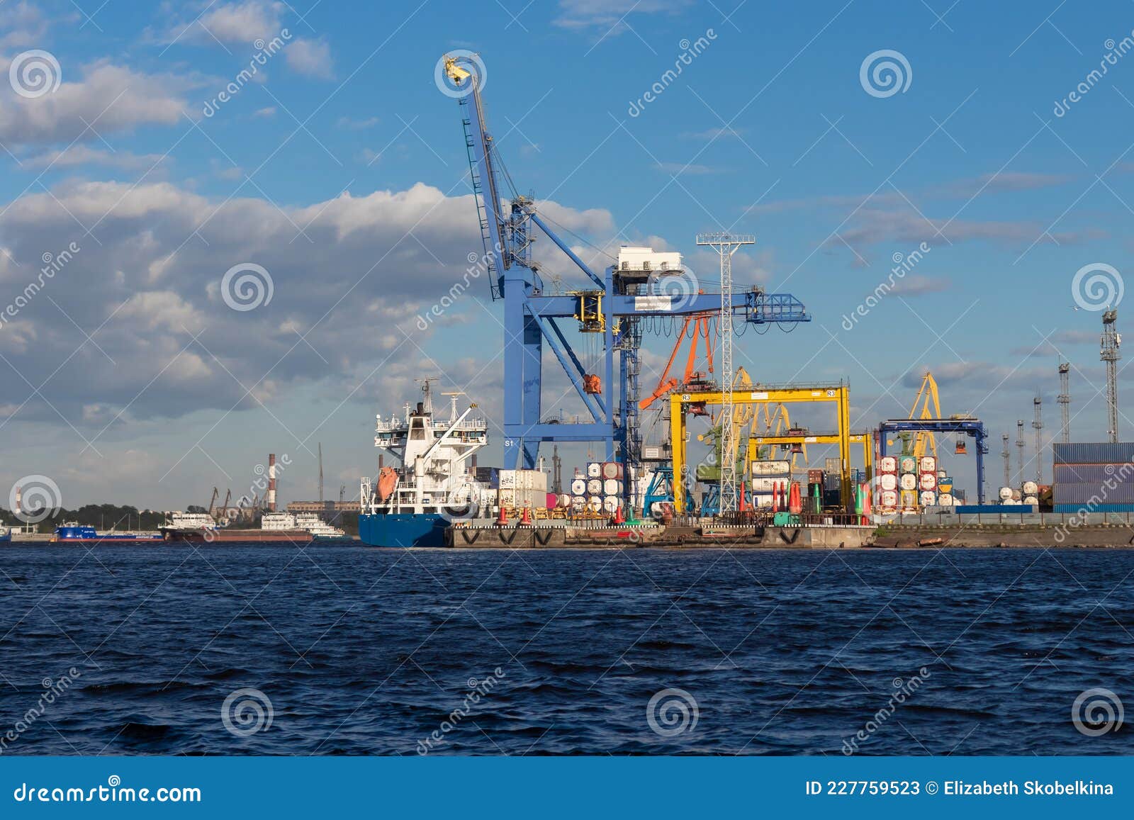 Cargo Structures in the River Port Stock Image - Image of industry ...