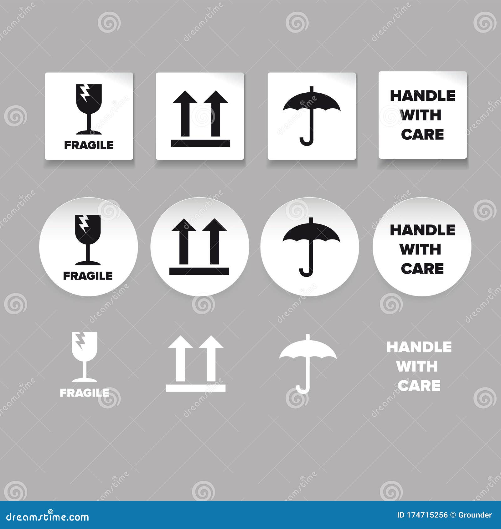 Cargo Symbols Icon Set Label Vector Illustration | CartoonDealer.com ...