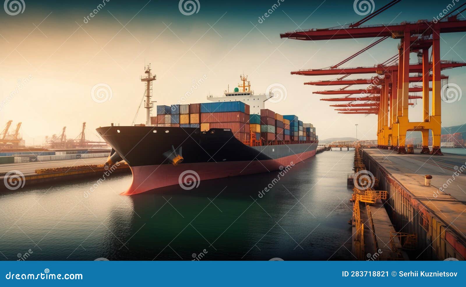 Cargo Tanker in the Port for Unloading, Loading. Export Import of Goods ...
