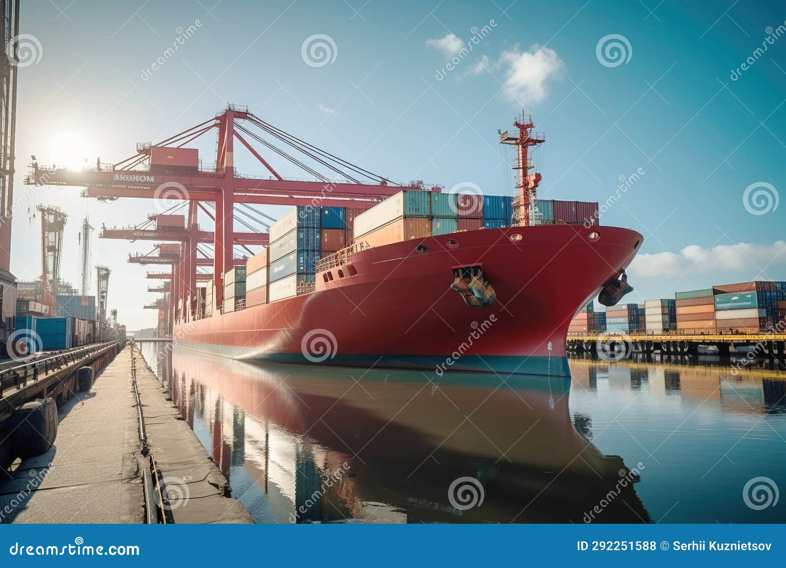 Cargo Tanker in the Port for Unloading, Loading. Export Import of Goods ...