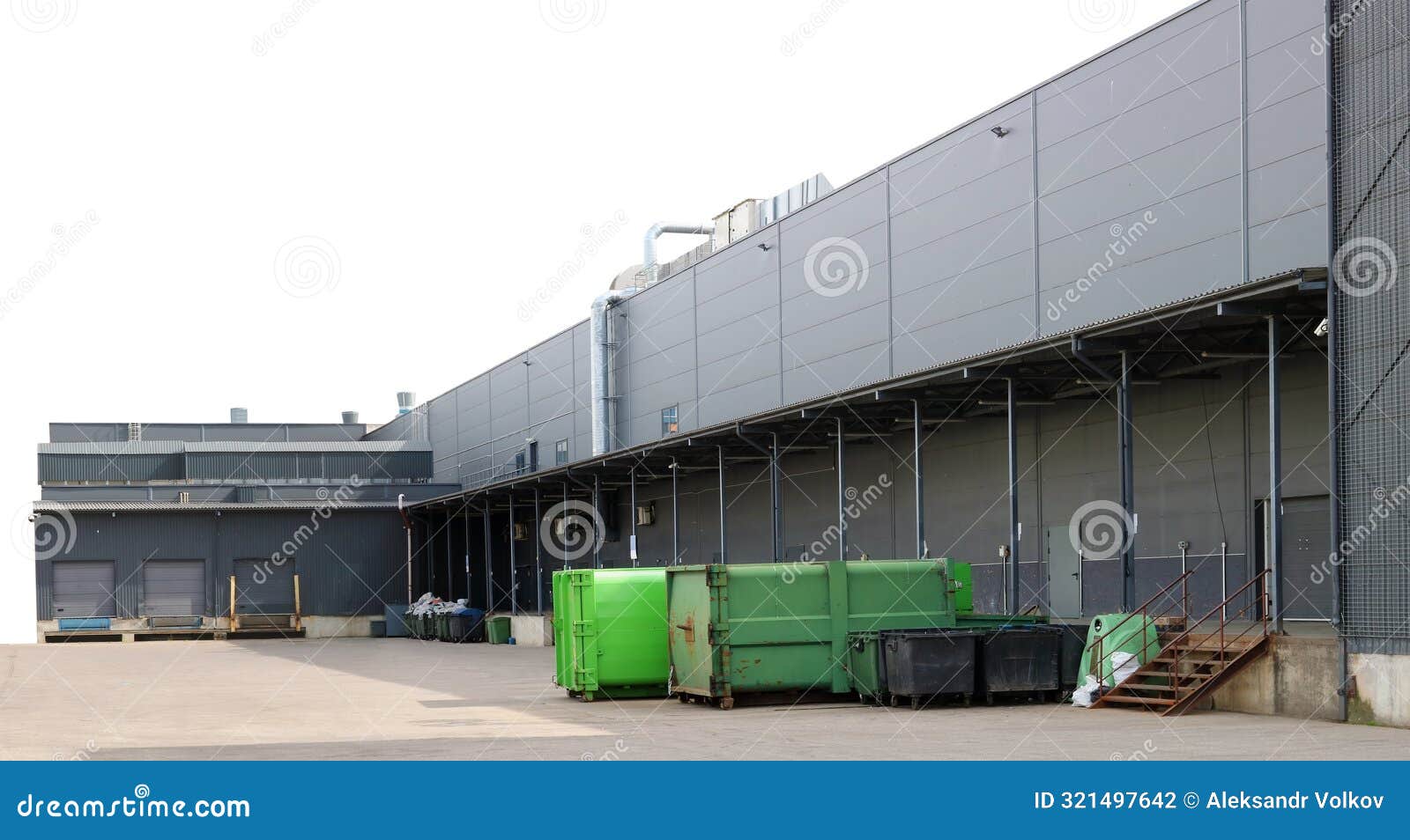 Cargo Terminals and Waste Containers in the Backyard of a Supermarket ...