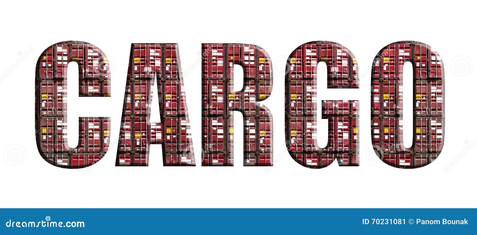 Cargo Text Forming on Colourful Stack Pattern Stock Image - Image of ...