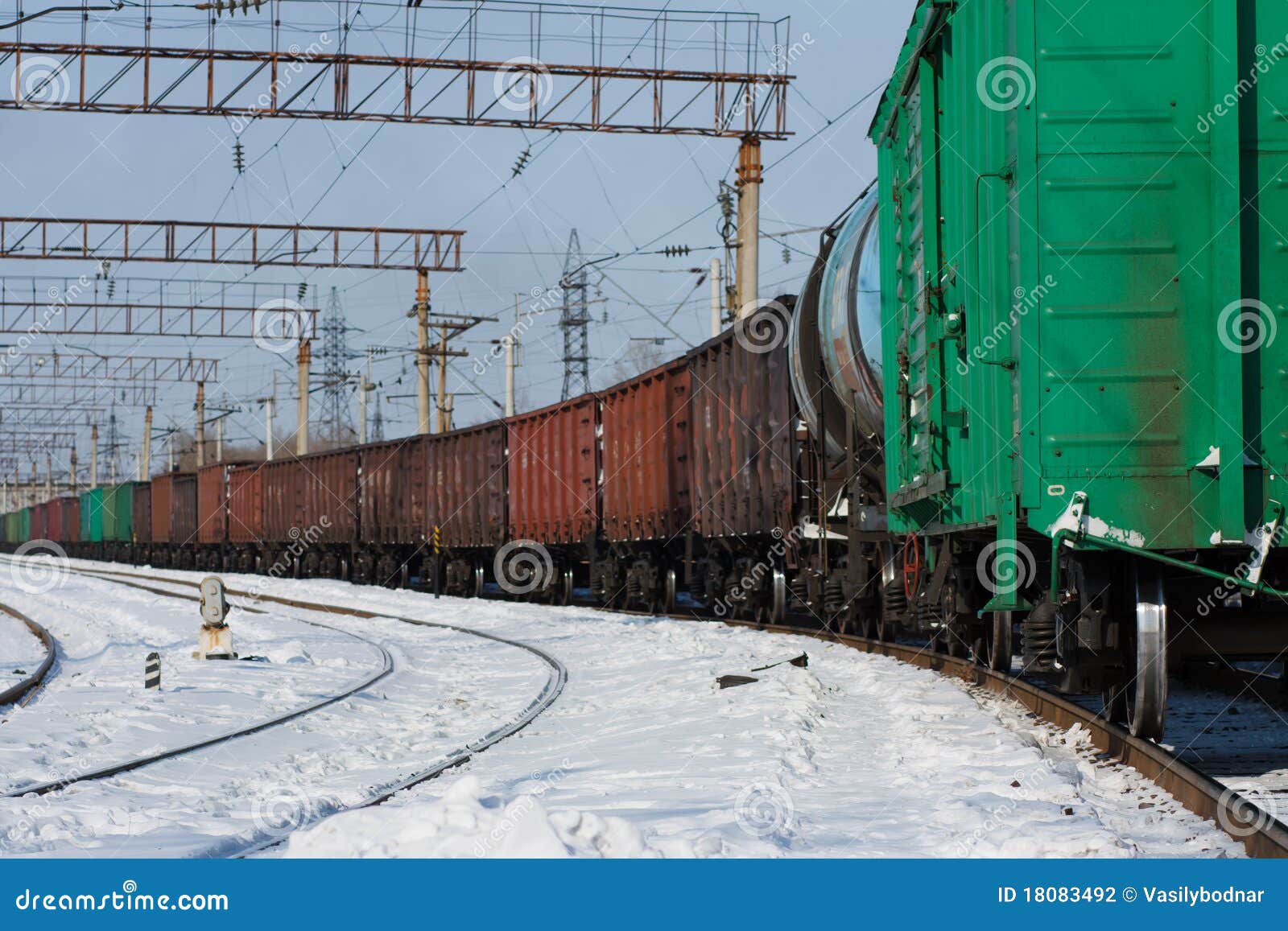 Cargo train stock photo. Image of railway, parking, blue - 18083492