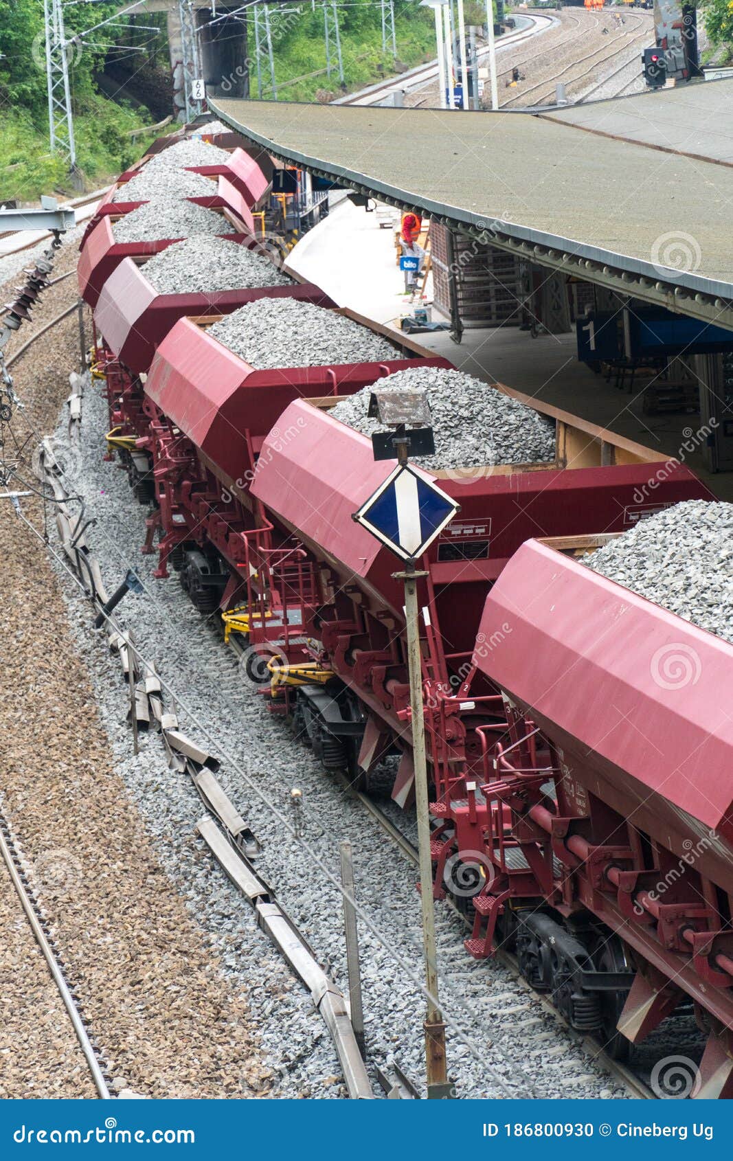 Cargo Train with Aggregate Stones Above Stock Photo - Image of iron ...