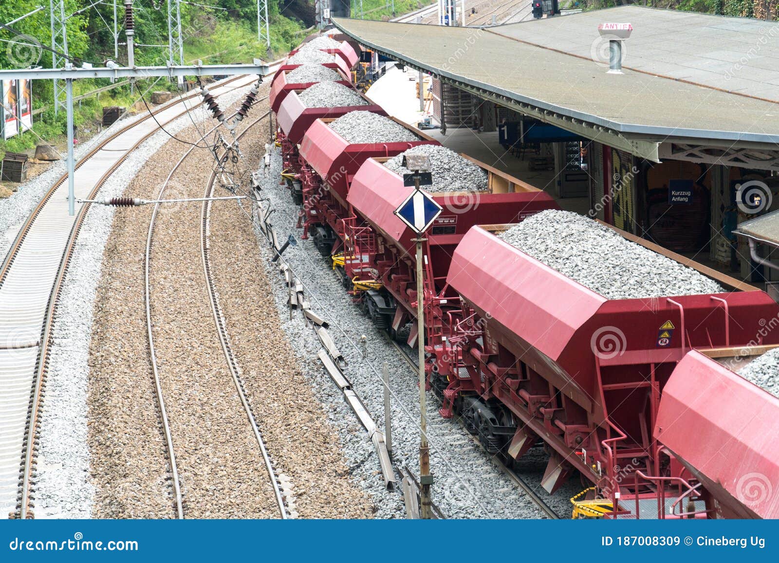 Cargo Train with Aggregate Stones Stock Image - Image of gravel ...