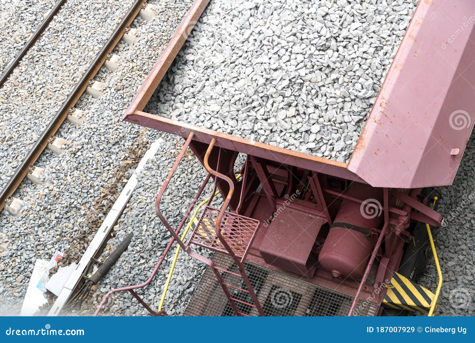 Cargo Train with Aggregate Stones Stock Image - Image of crushed ...