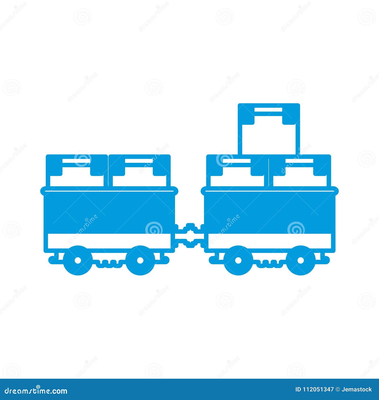 Cargo Train with Cardboard Boxes Side View Container Stock Vector ...