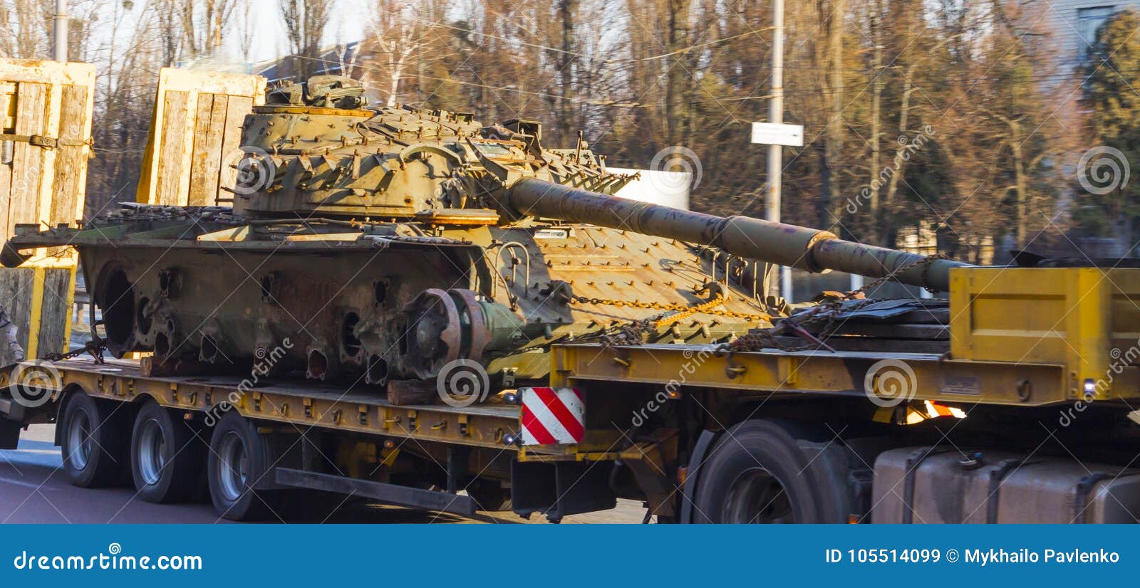 Cargo Train Carrying Tanks on a Freight Platform Stock Image - Image of ...