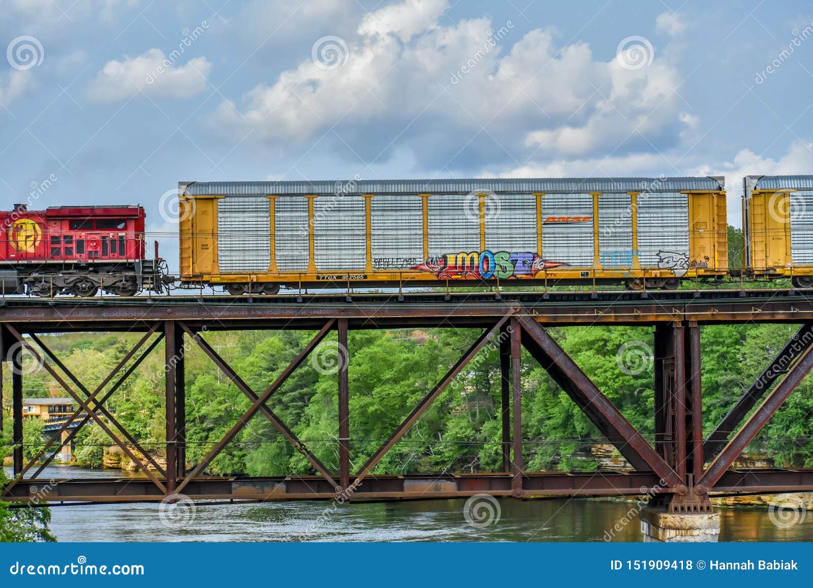 Train Going Over Train Bridge, Wisconsin River Editorial Stock Photo ...