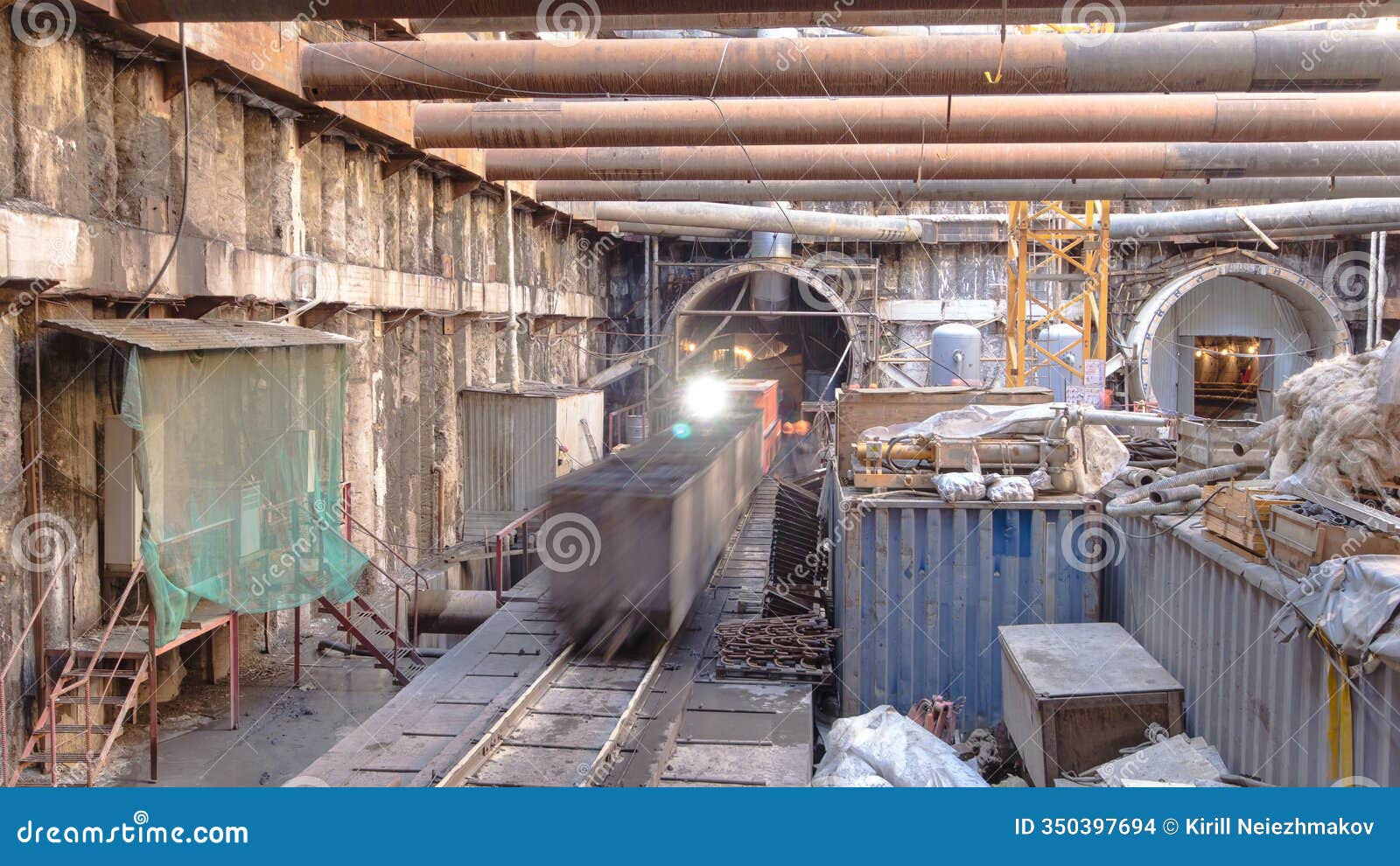 A Large Huge Ditch Pit Tunnel Timelapse at the Construction Site of the ...