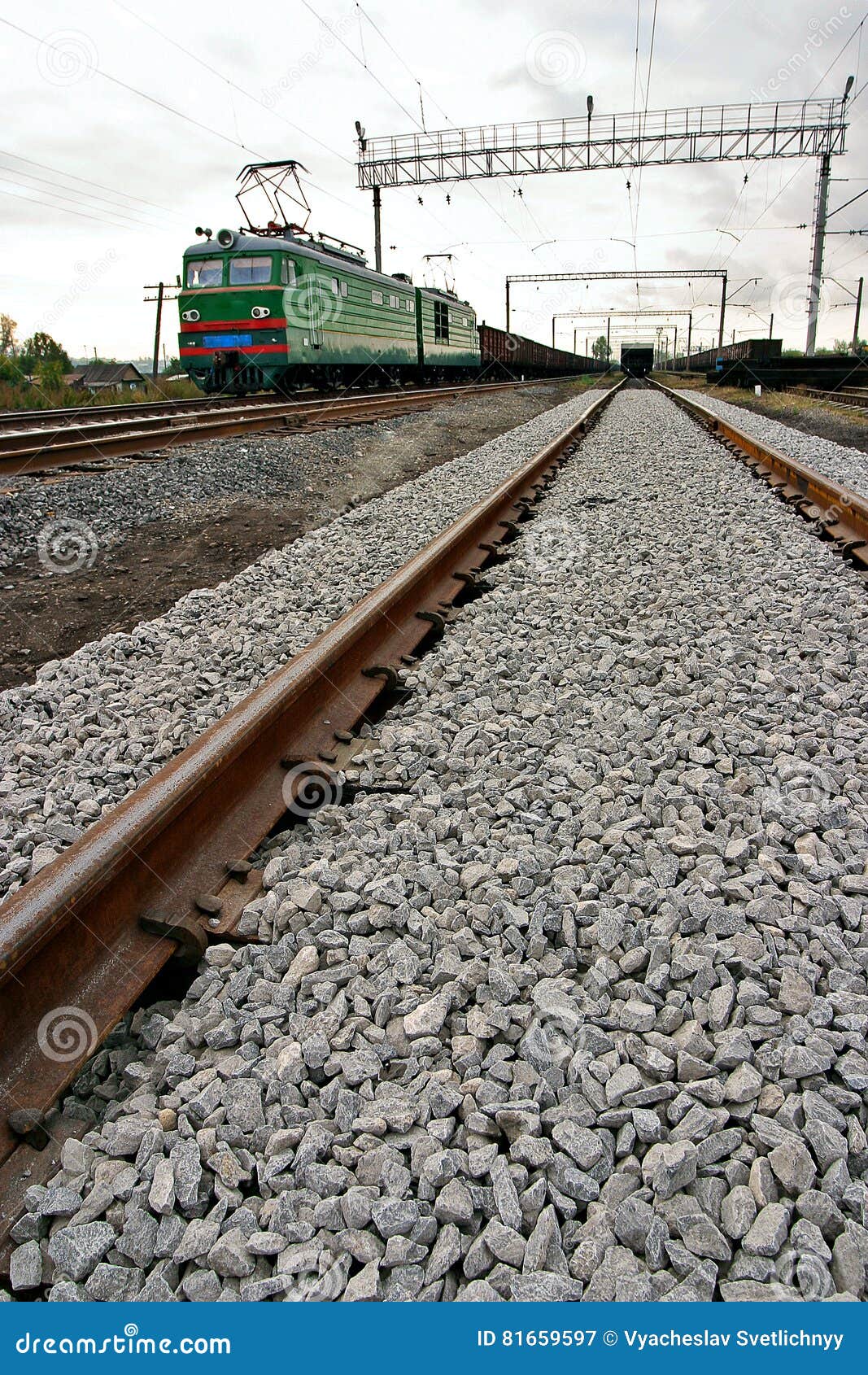 Cargo Train Platform With Freight Container At Depot Use For Import ...