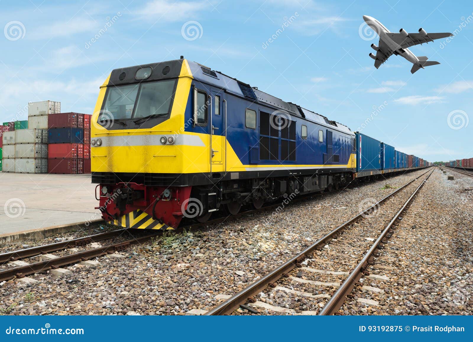 Cargo Train Platform with Freight Train Container at Depot Use F Stock ...