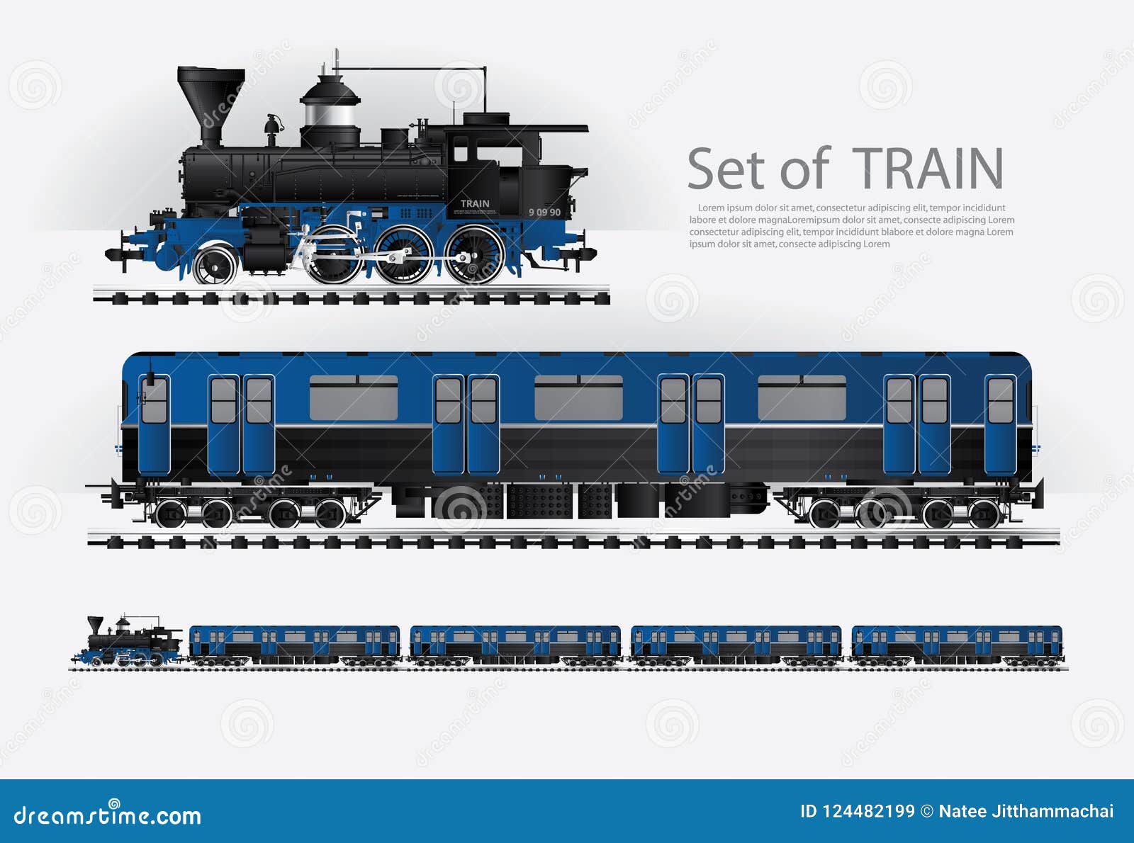 Cargo train on a rail road stock vector. Illustration of industry ...