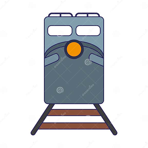 Train on rails frontview stock vector. Illustration of rail - 139977377