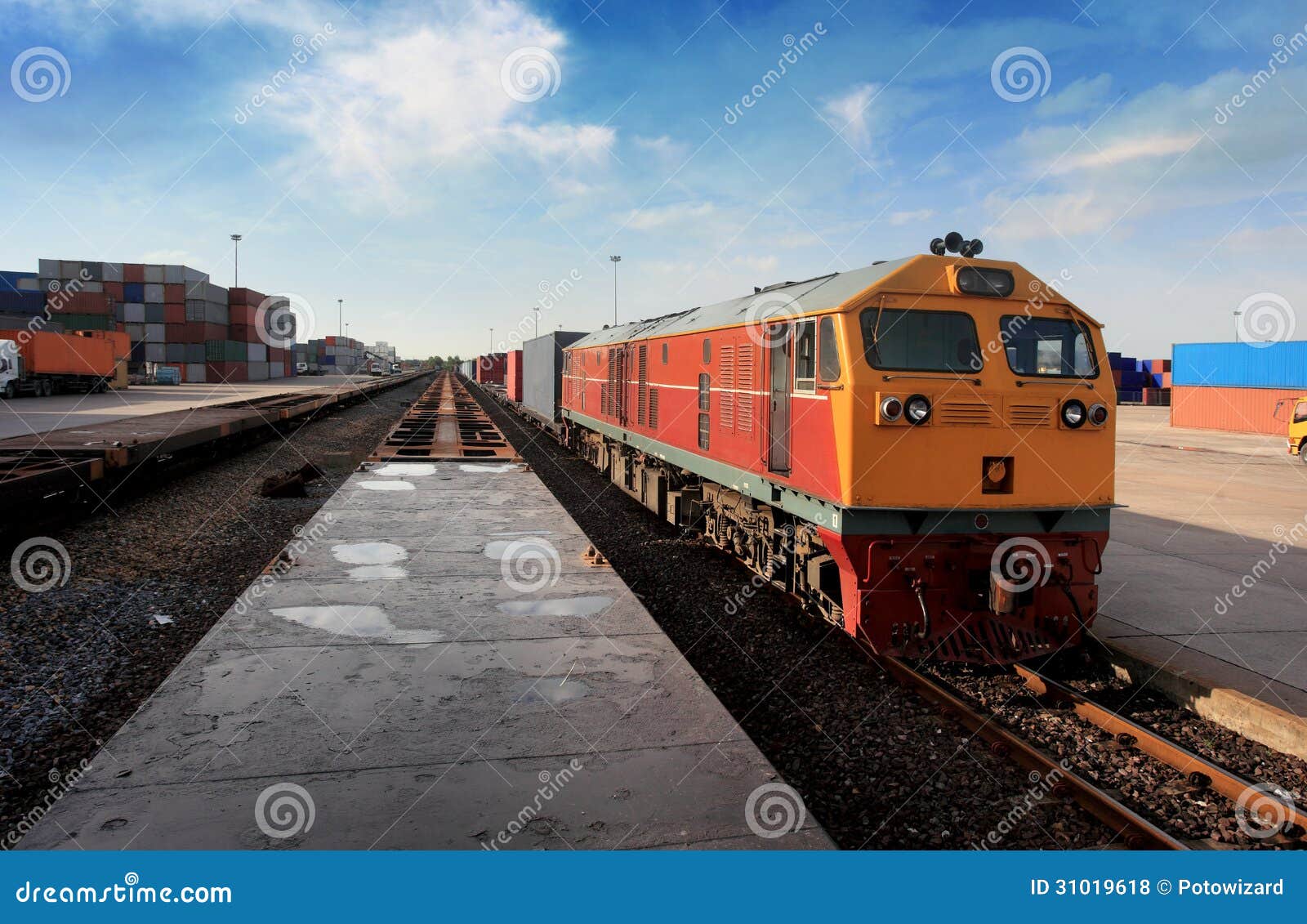 Cargo train stock photo. Image of landscape, road, electric - 31019618