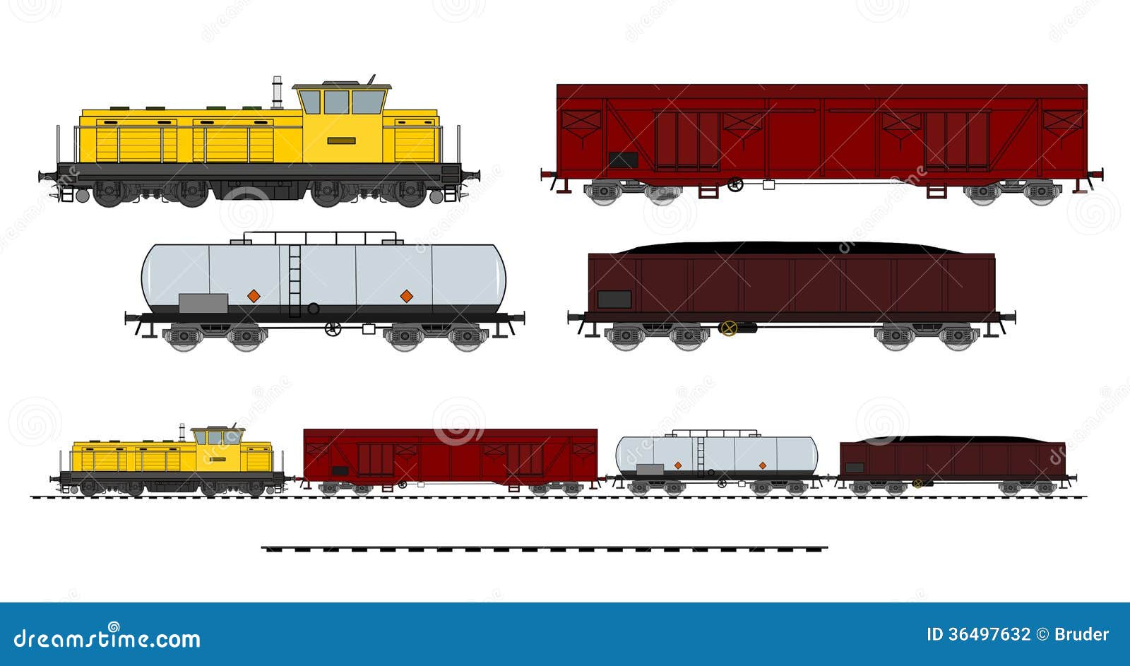 Freight Train Side View