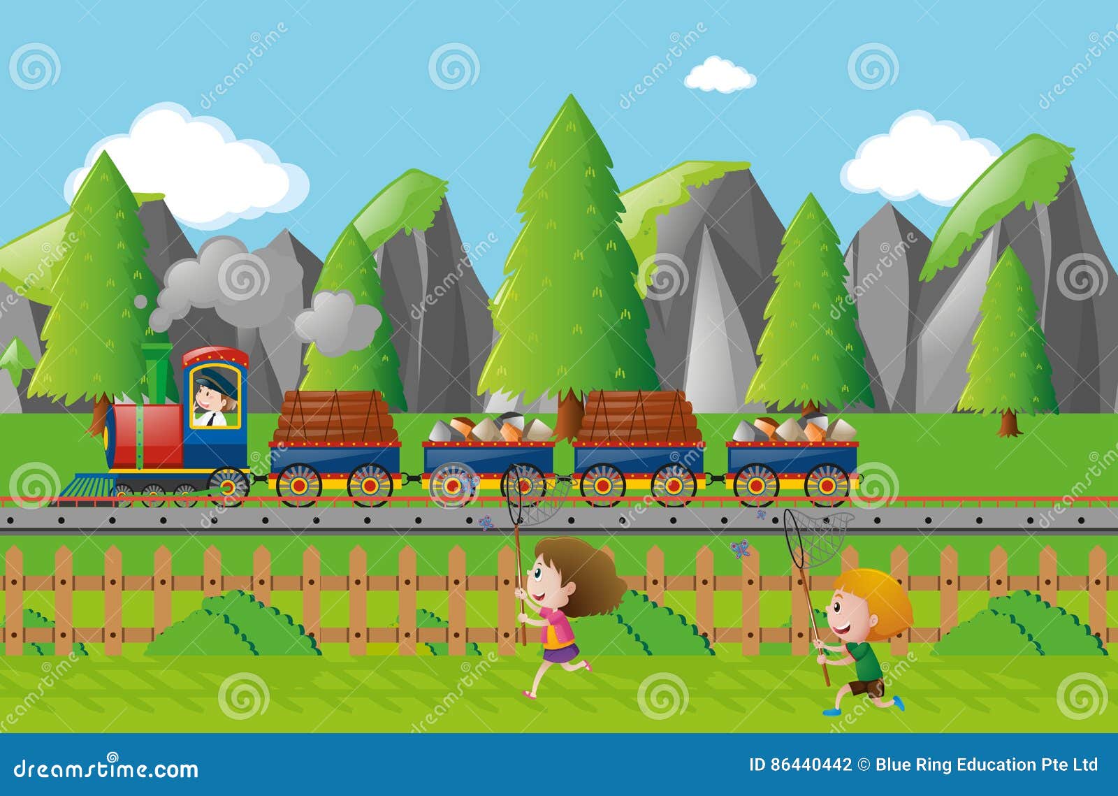 Freight Train Drawing