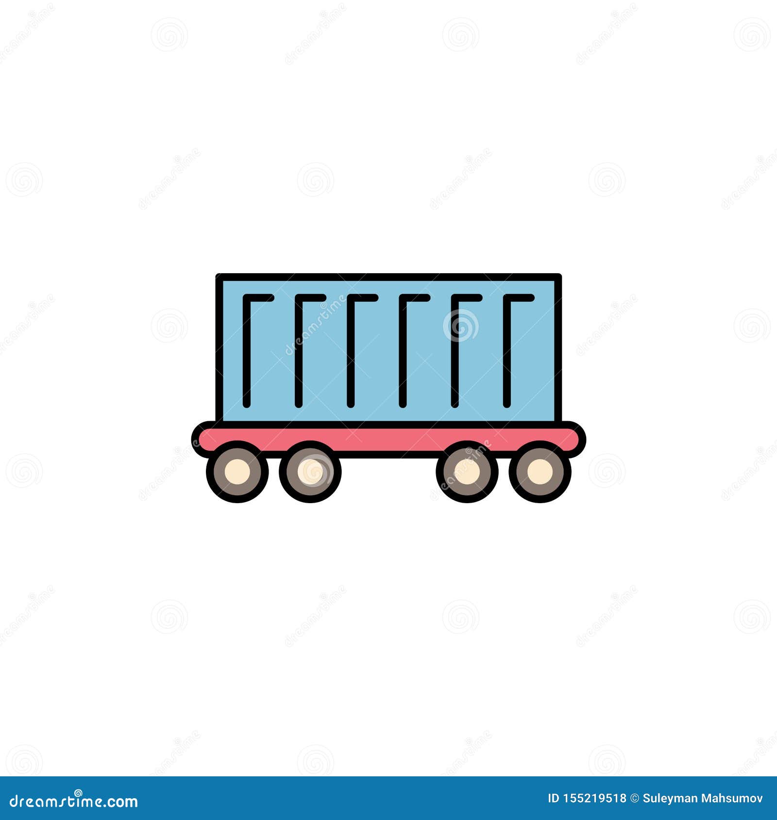 Cargo Train Vector Icon Sign Symbol Stock Illustration - Illustration ...
