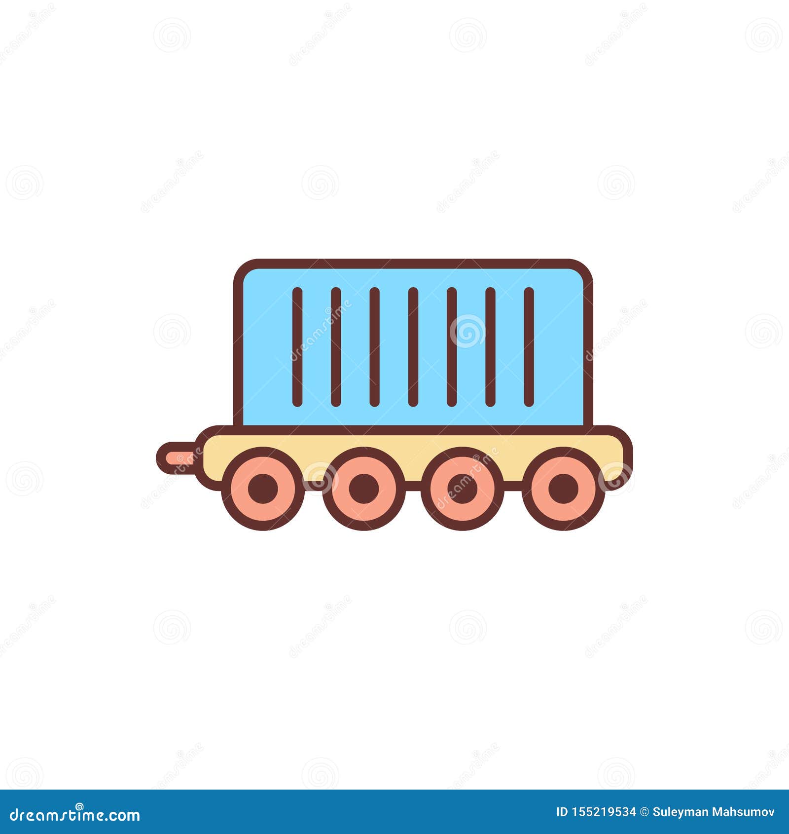 Cargo Train Vector Icon Sign Symbol Stock Illustration - Illustration ...