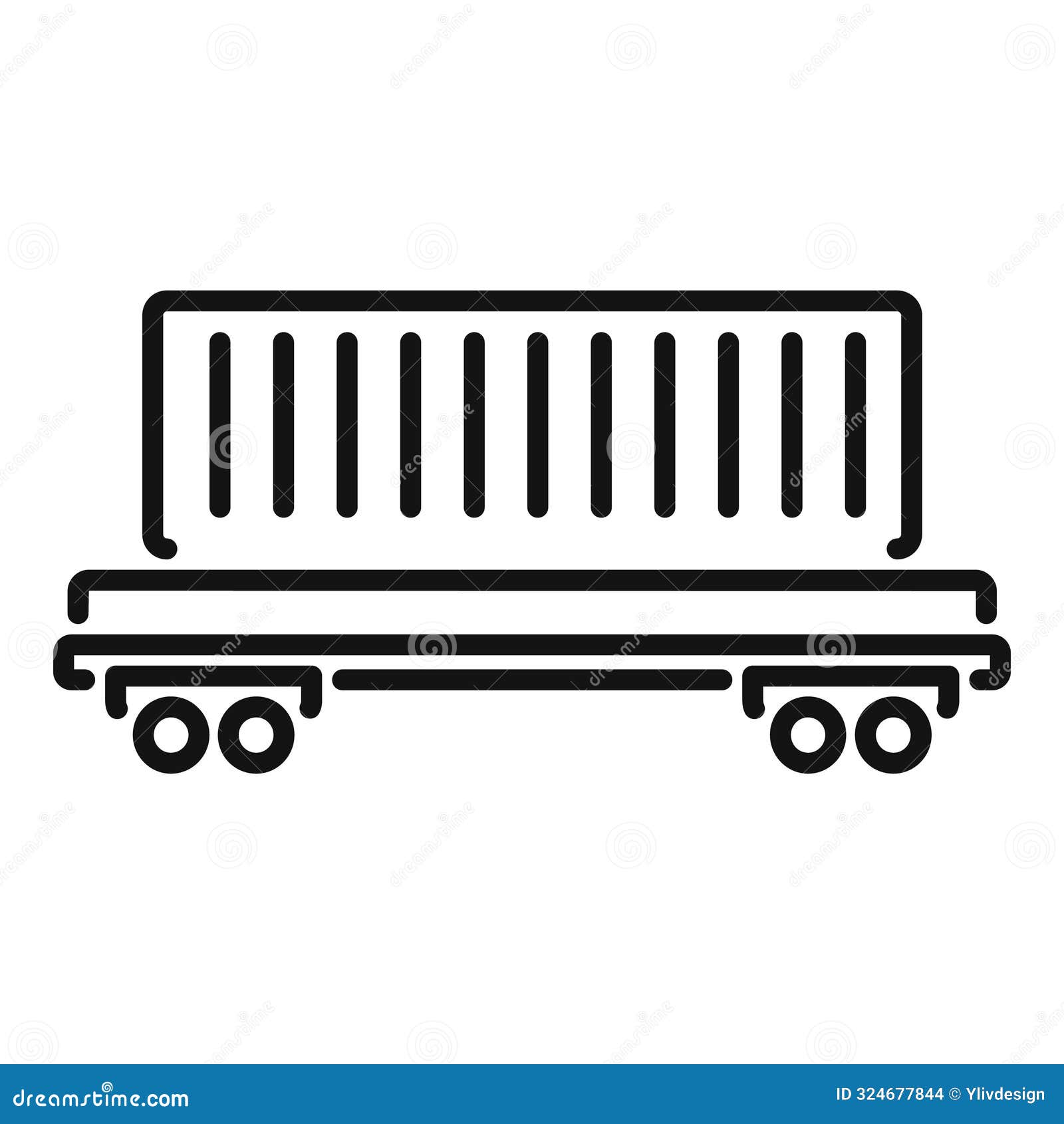 Cargo Train Wagon Carrying Intermodal Container Icon Stock Vector ...