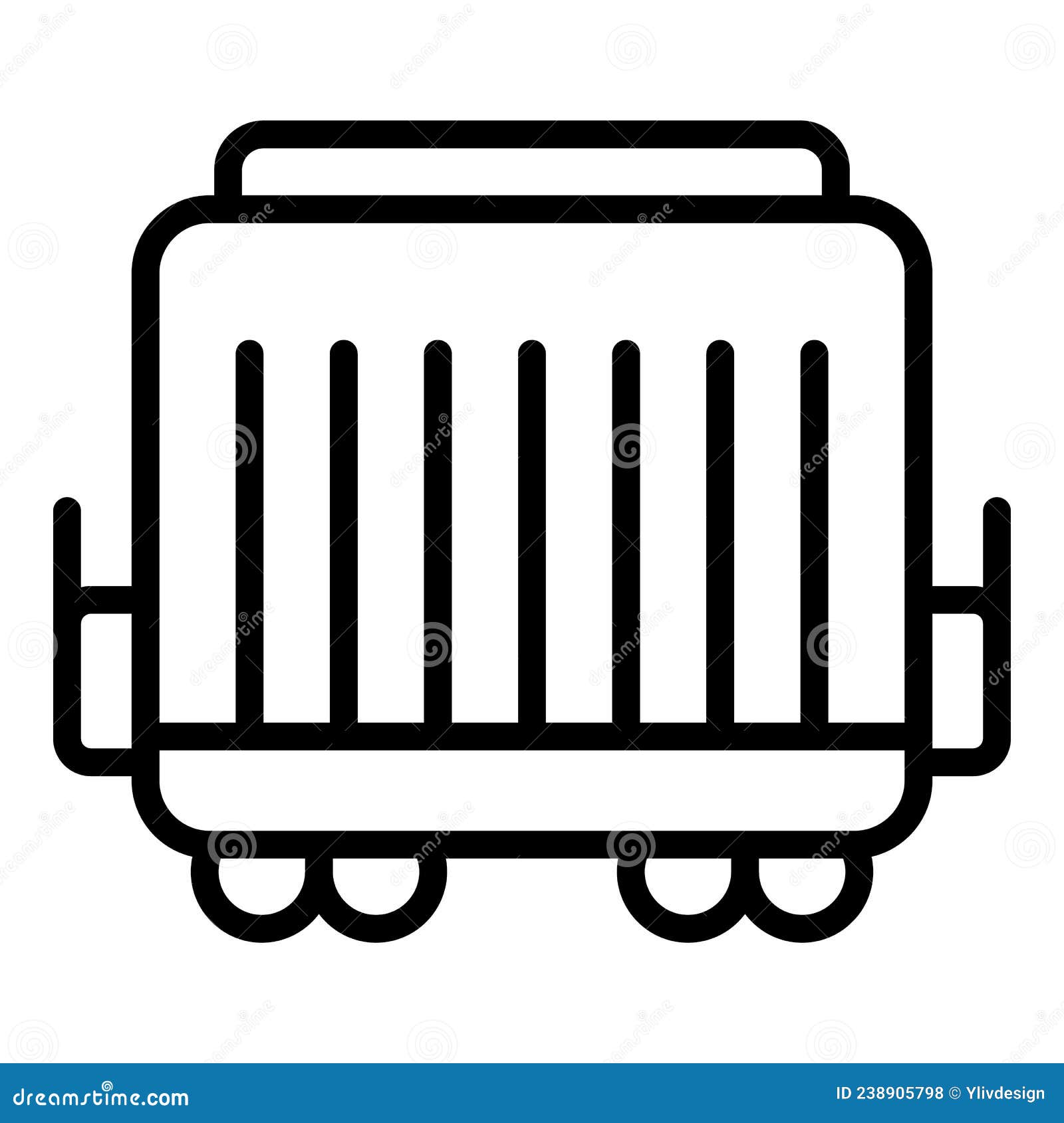 Cargo Train Wagon Icon Outline Vector. Track Gate Stock Vector ...