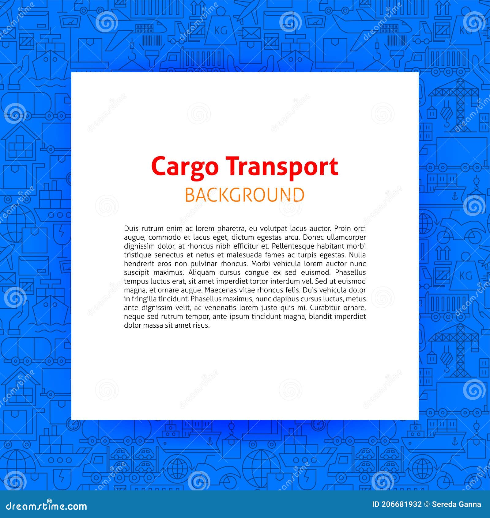 Cargo Transport Paper Template Stock Illustration - Illustration of ...